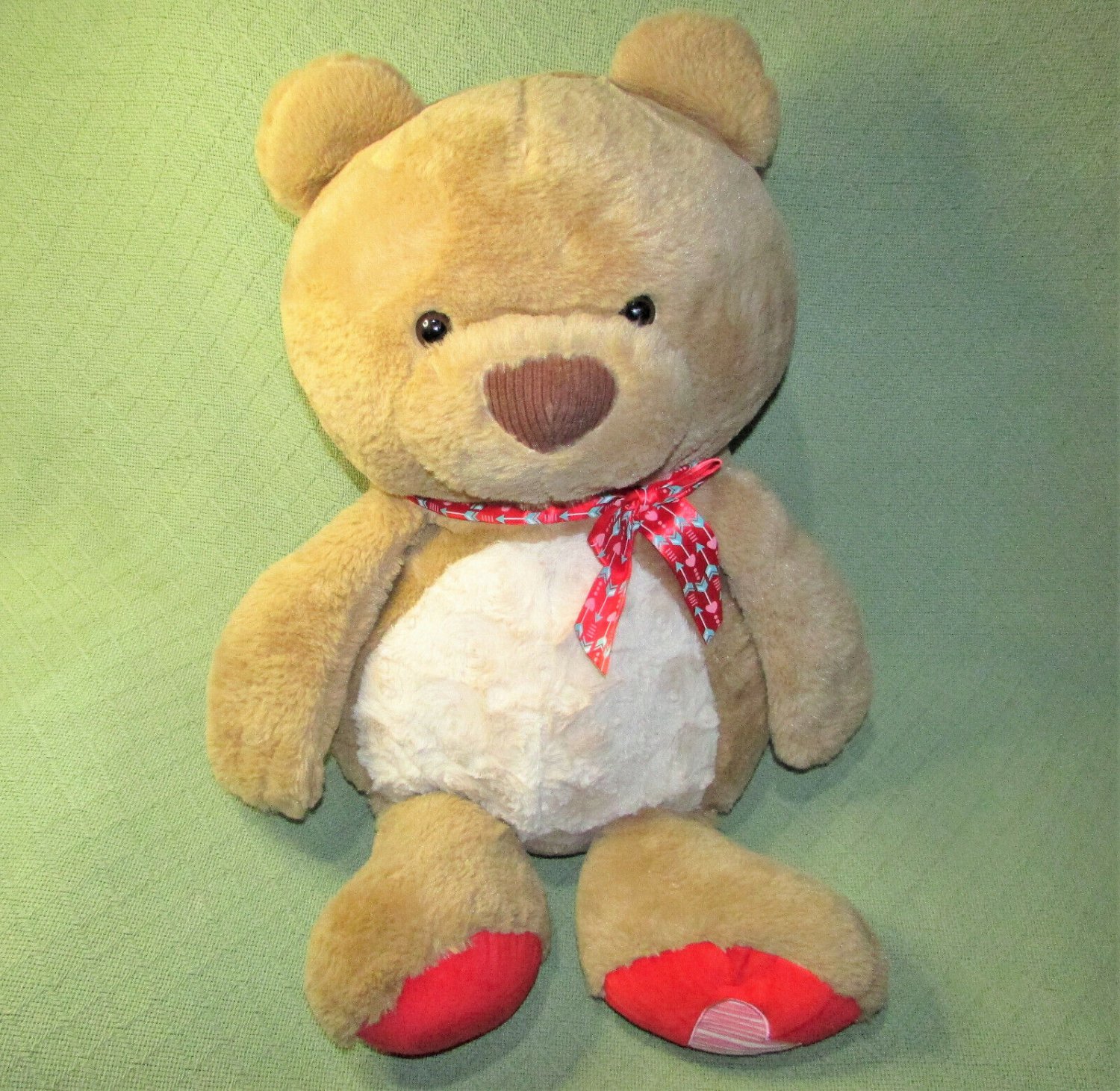29" ANIMAL ADVENTURE TEDDY BEAR PLUSH JUMBO STUFFED TOY HEART RIBBON & FOOT