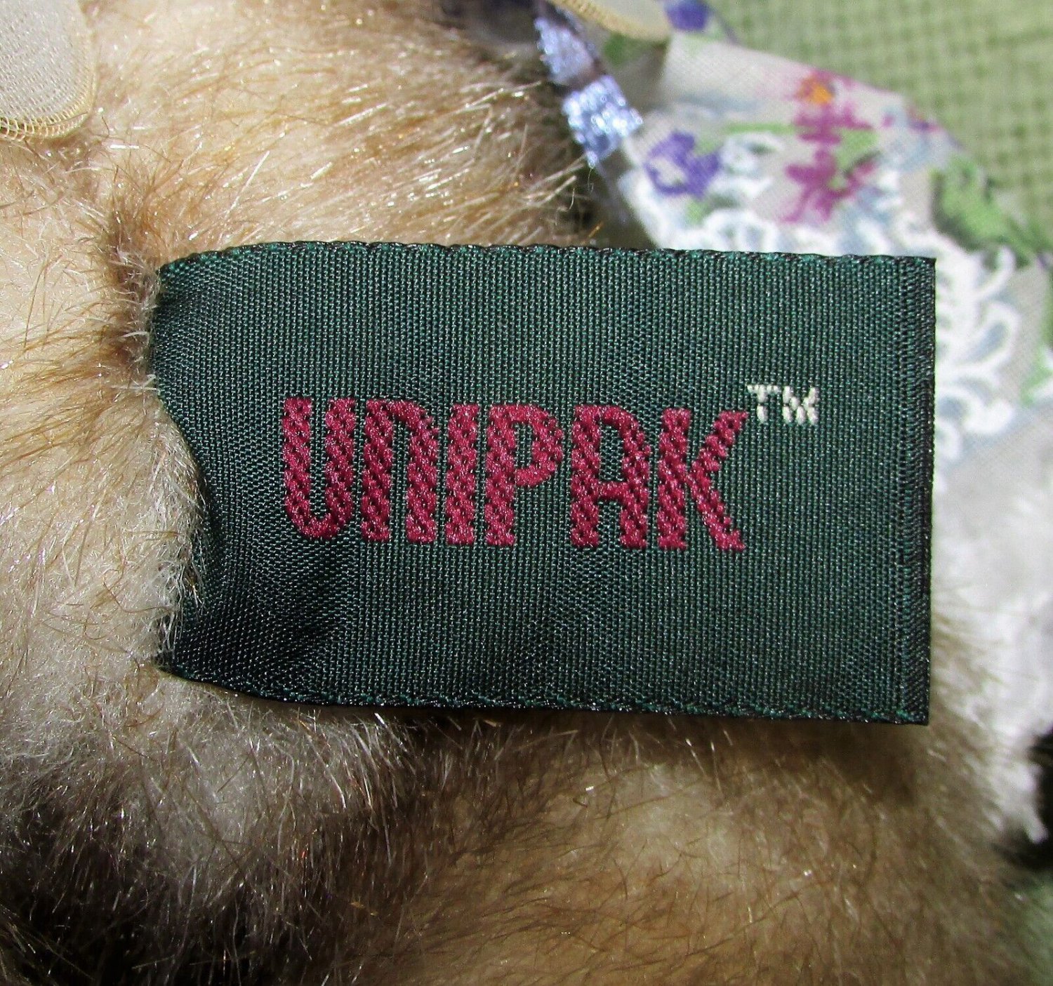 UNIPAK TEDDY BEAR ANGEL PLUSH JOINTED PURPLE FLOWER DRESS NYLON WINGS ...