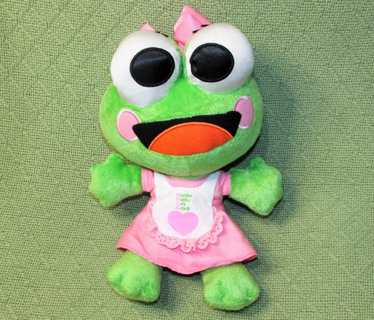 SWEET FROG FROZEN YOGURT PLUSH GIRL PROMO MASCOT 10" with PINK DRESS ...