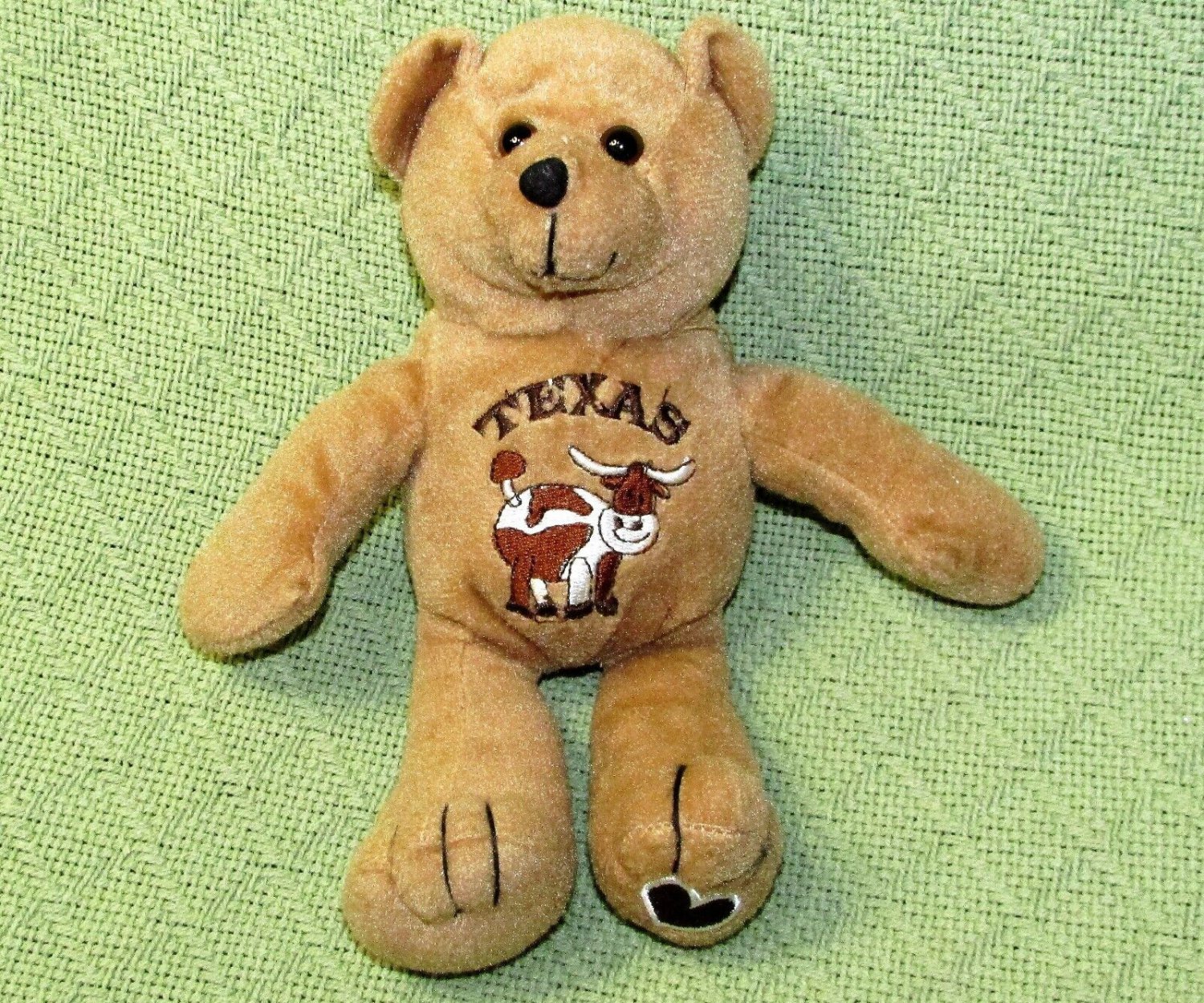 9" TEXAS TEDDY BEAR PLUSH BROWN STUFFED ANIMAL TRAVEL SOUVENIR LONG ...