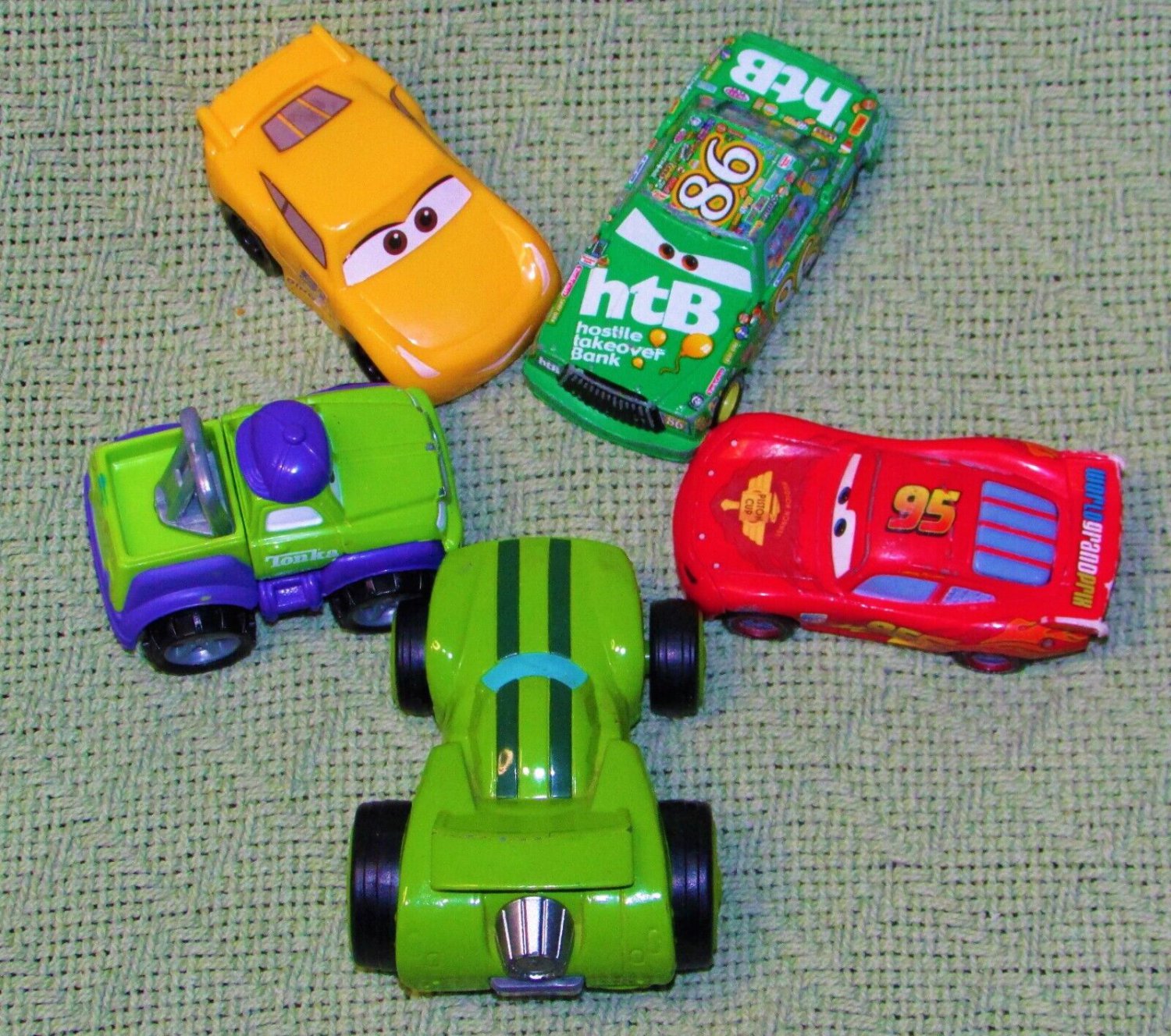 DISNEY PIXAR CARS DIECAST PLASTIC LOT OF 5 VEHICLES MATTEL TONKA ...