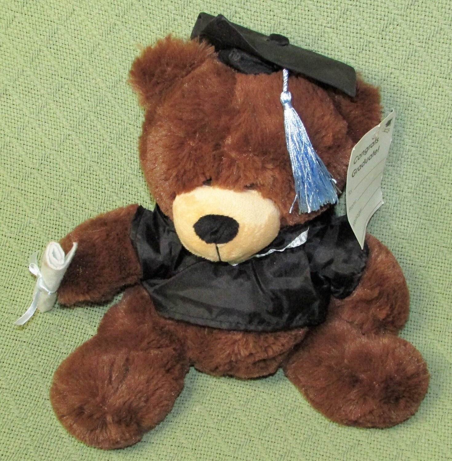 BEST MADE GRADUATION TEDDY PLUSH BEAR DIPLOMA CAP GOWN BLUE TASSEL 10 ...