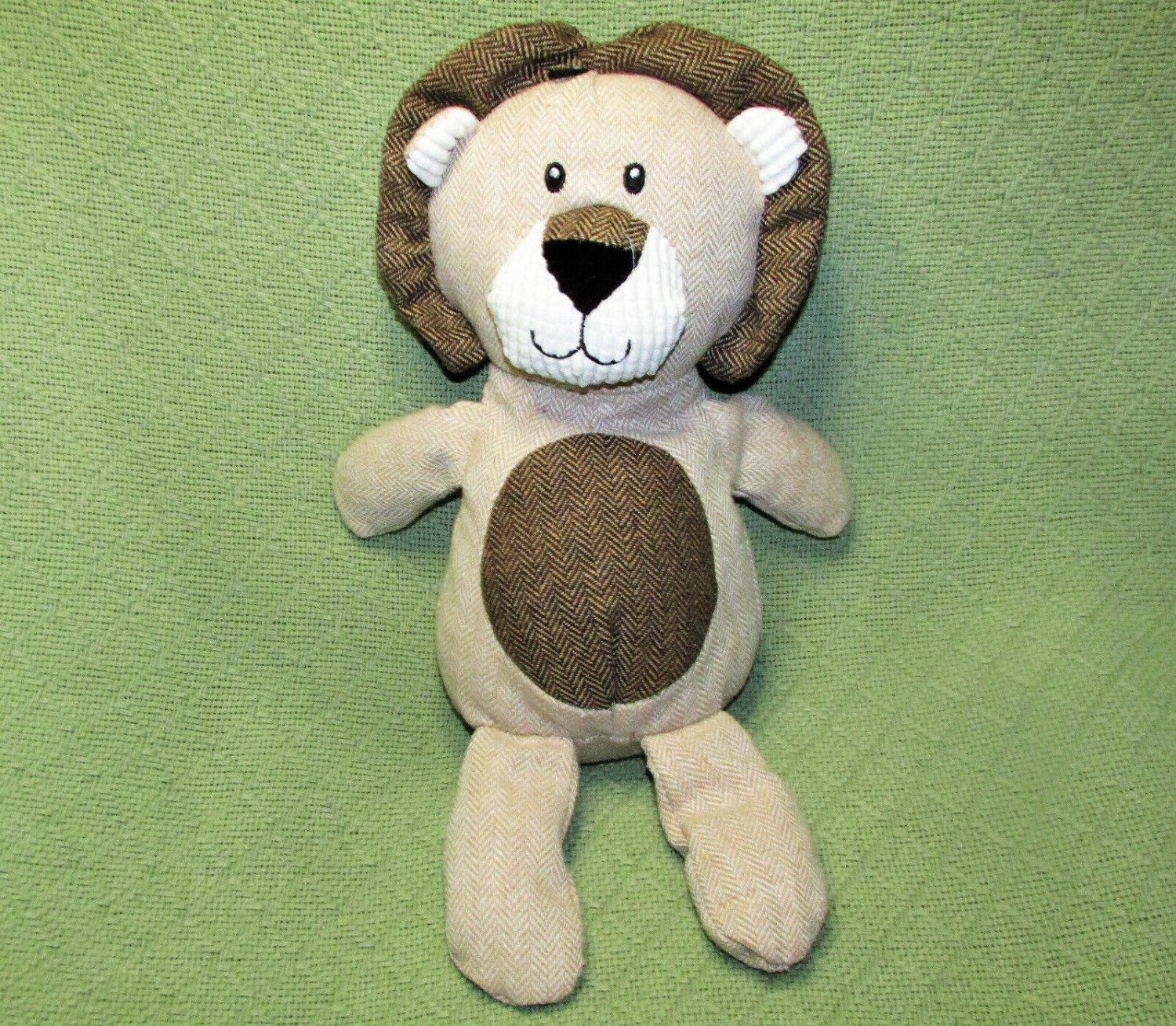 16" KELLYTOY LION TEDDY BEAR BROWN TAN CHEVRON PLUSH STUFFED ANIMAL ...