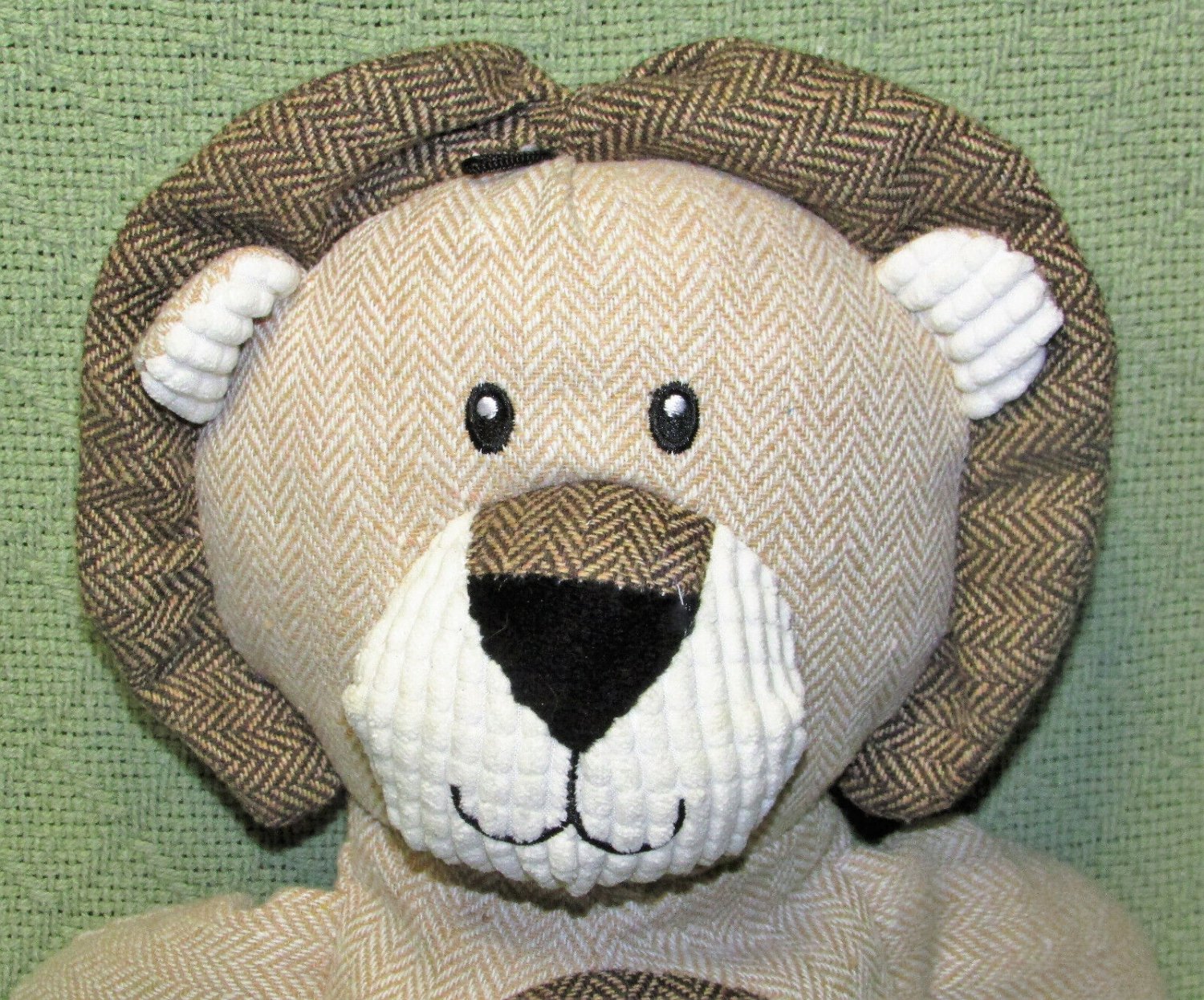 16" KELLYTOY LION TEDDY BEAR BROWN TAN CHEVRON PLUSH STUFFED ANIMAL ...
