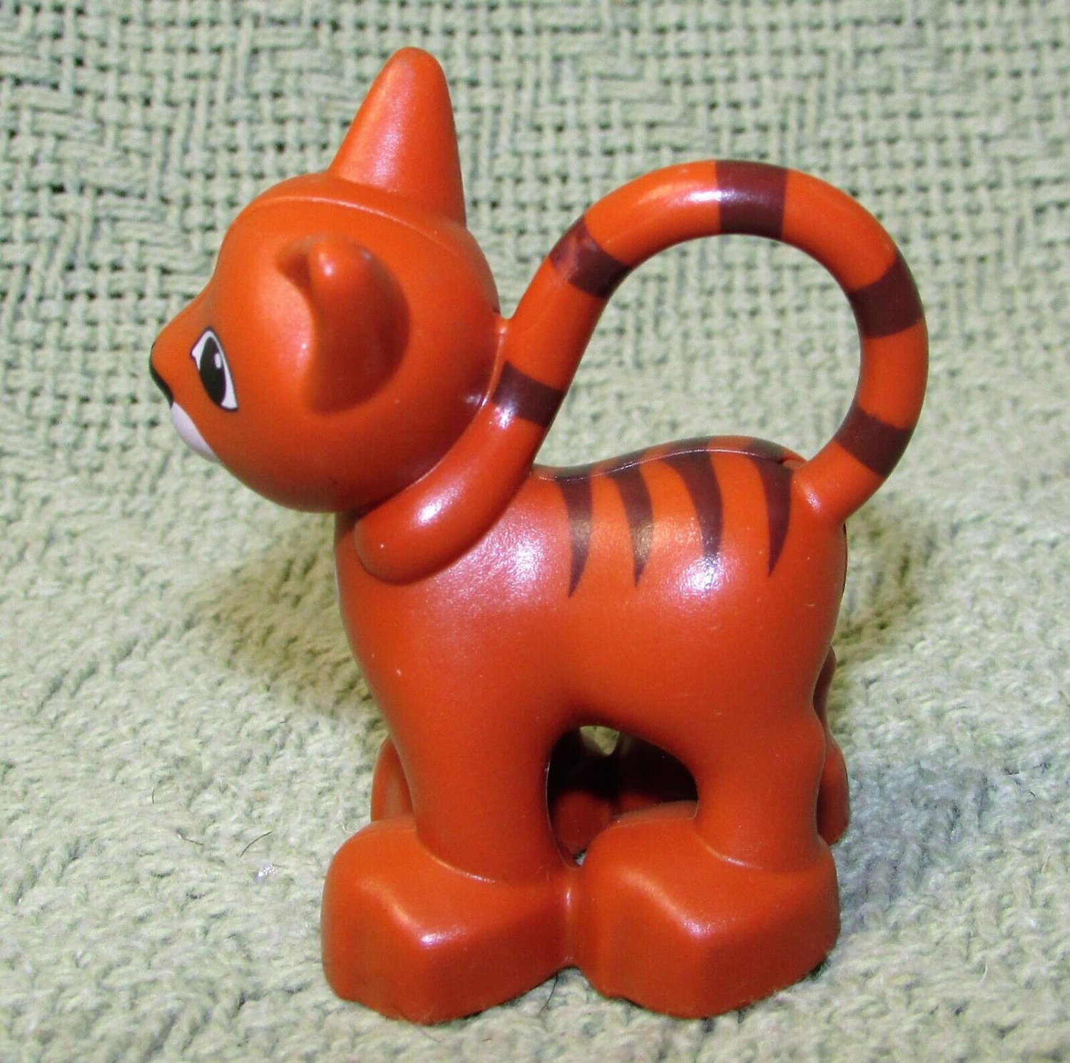 LEGO DUPLO TABBY CAT MINI FIGURE REPLACEMENT ANIMAL KITTEN BROWN ...