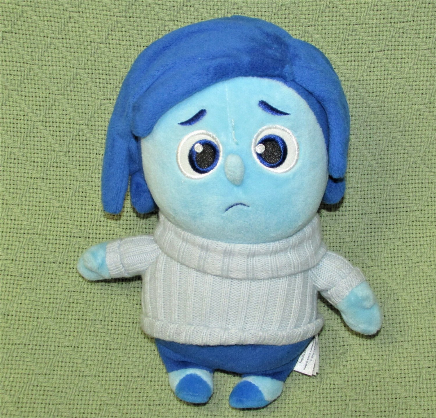 9" DISNEY PIXAR INSIDE OUT SADNESS BLUE GIRL TOMY STUFFED ANIMAL PLUSH ...