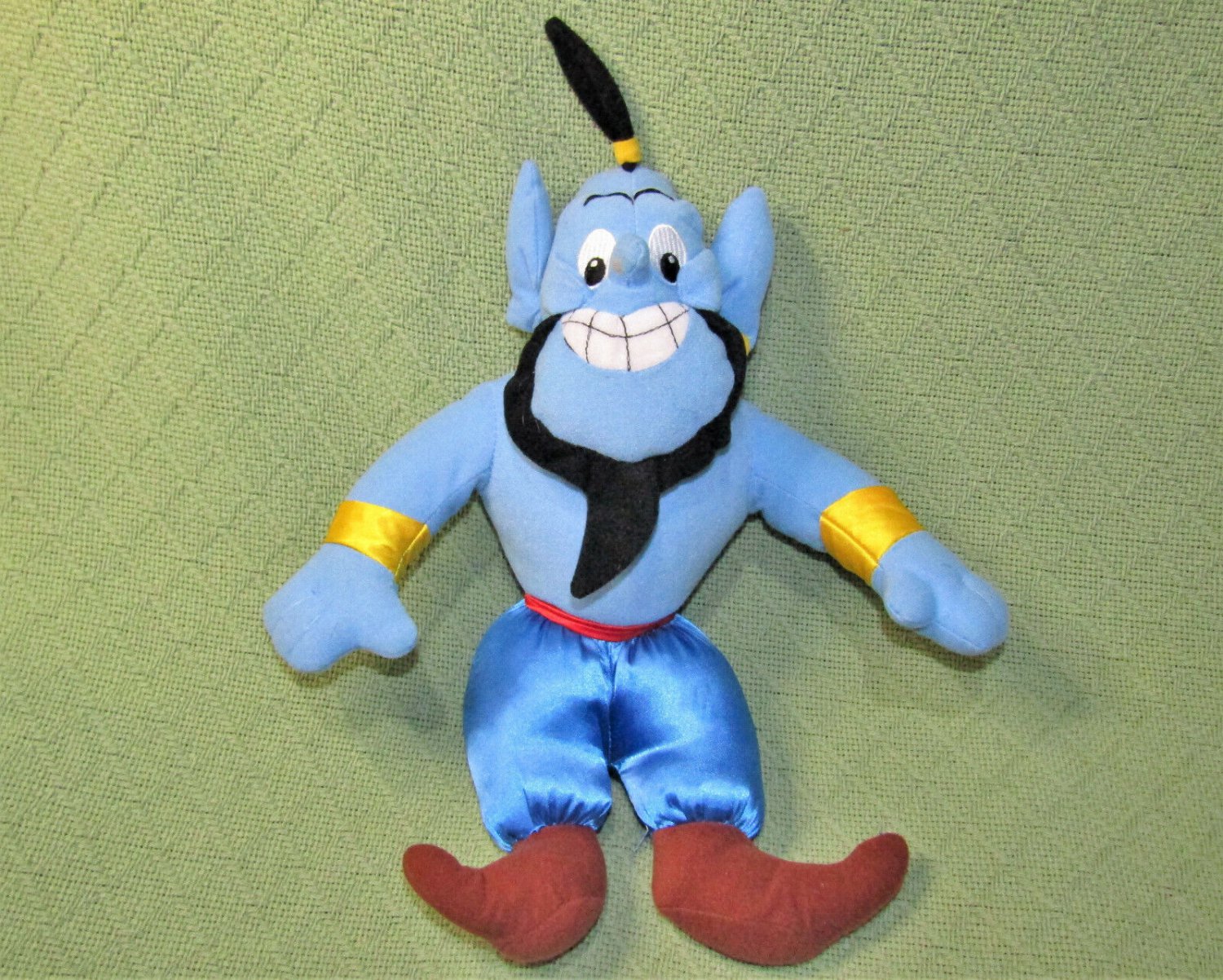 16" DISNEY GENIE PLUSH DOLL ALADDIN STUFFED ANIMAL BLUE SATIN PANTS ...