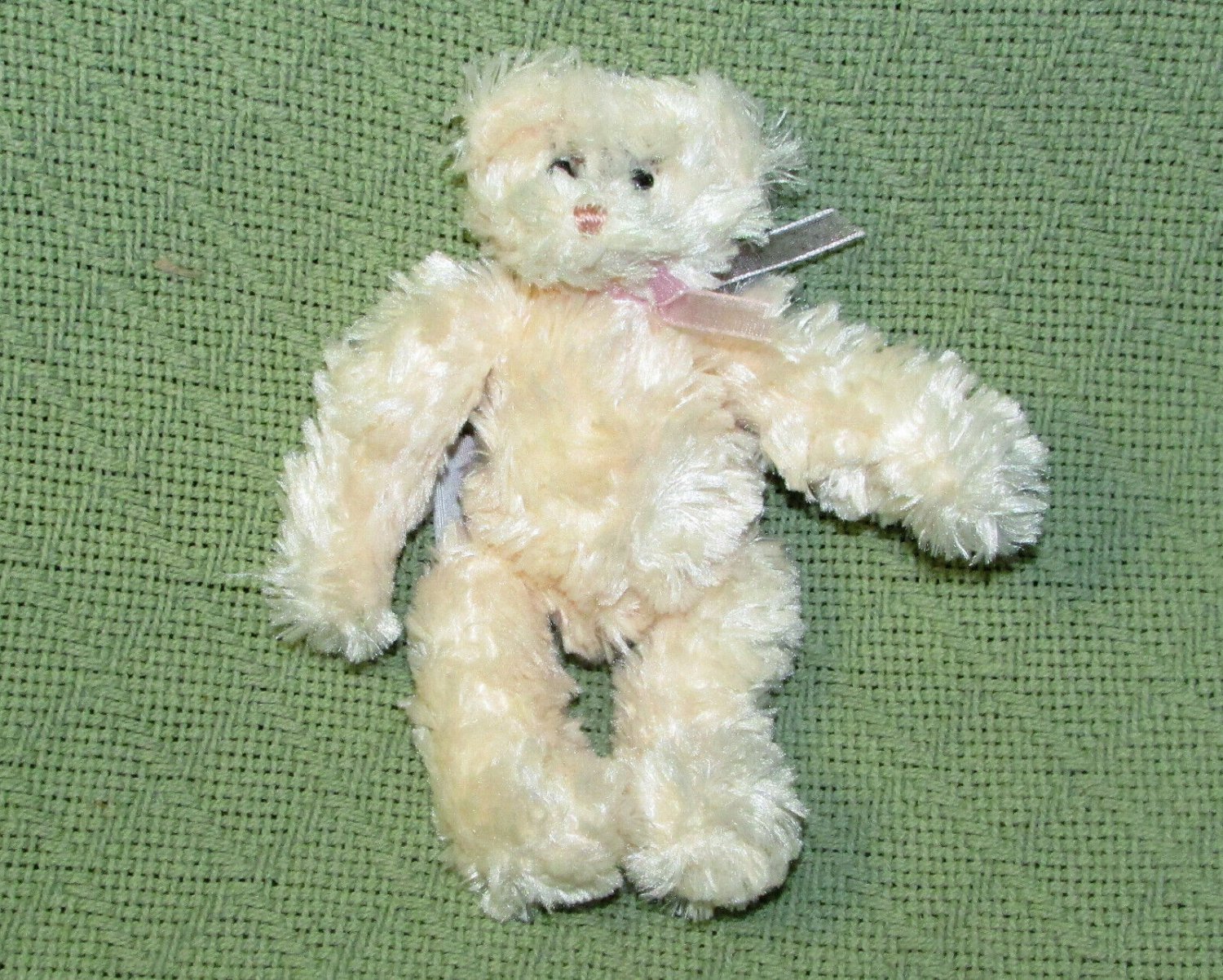 6" GUND TEDDY BEAR MINI PLUSH STUFFED JOINTED ANIMAL CHAMPAGNE PEACH ...