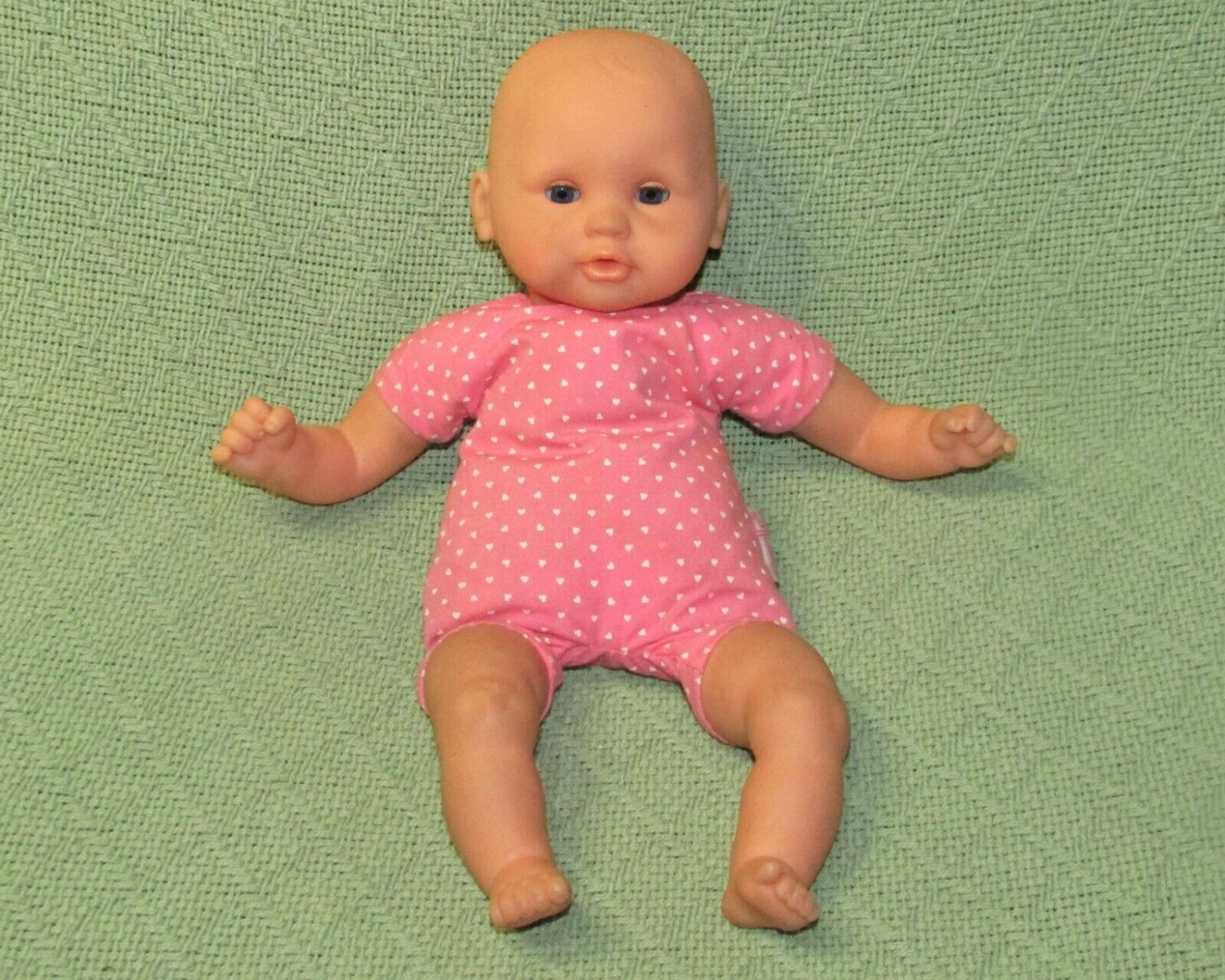 12" COROLLE BABY POUPON DOLL VINYL CLOTH BODY SLEEPY EYES PINK HEARTS ...