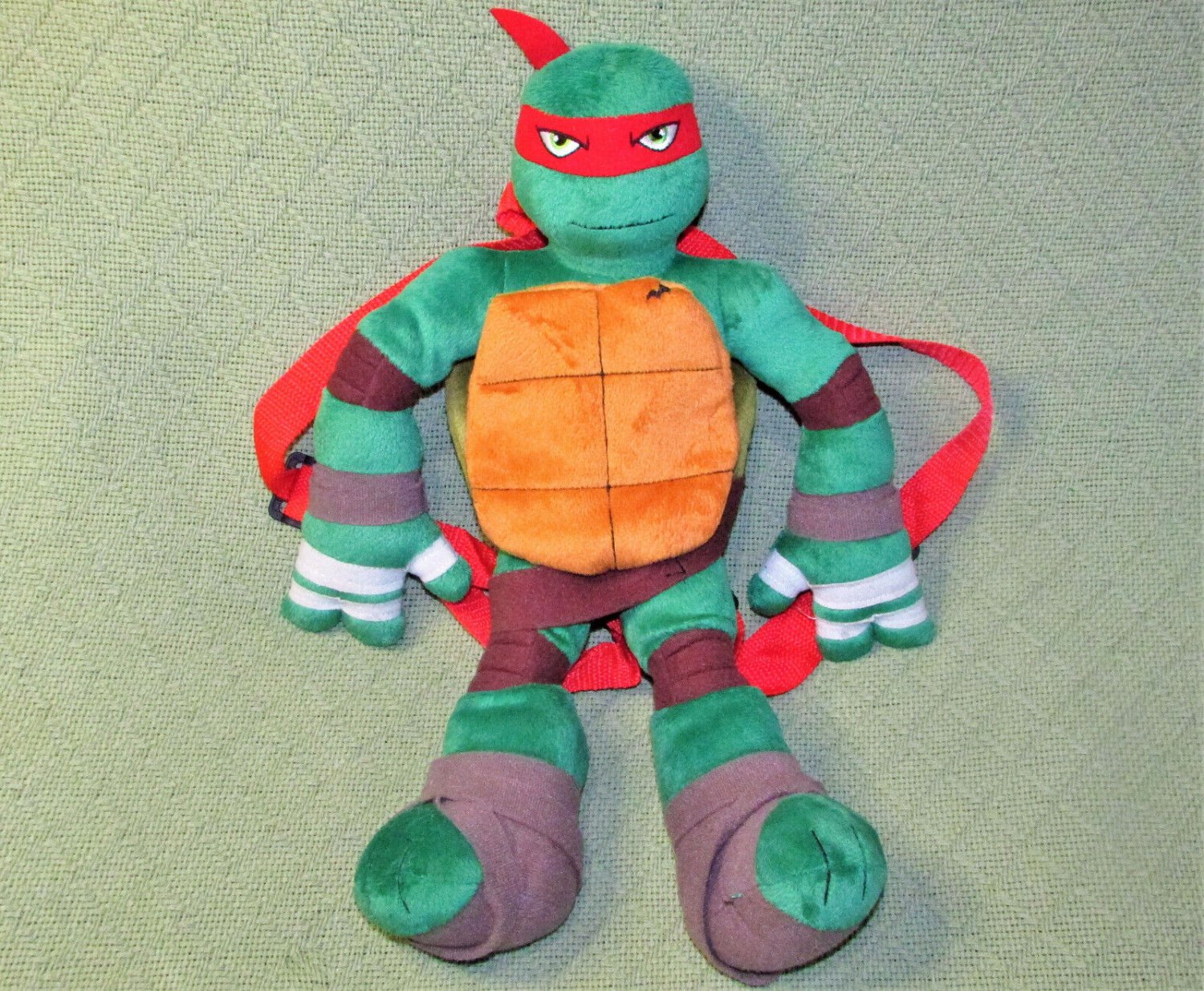 17" TMNT RAPHAEL PLUSH BACKPACK ADJUSTABLE TRAVEL BUDDY TOTE 2014 ...