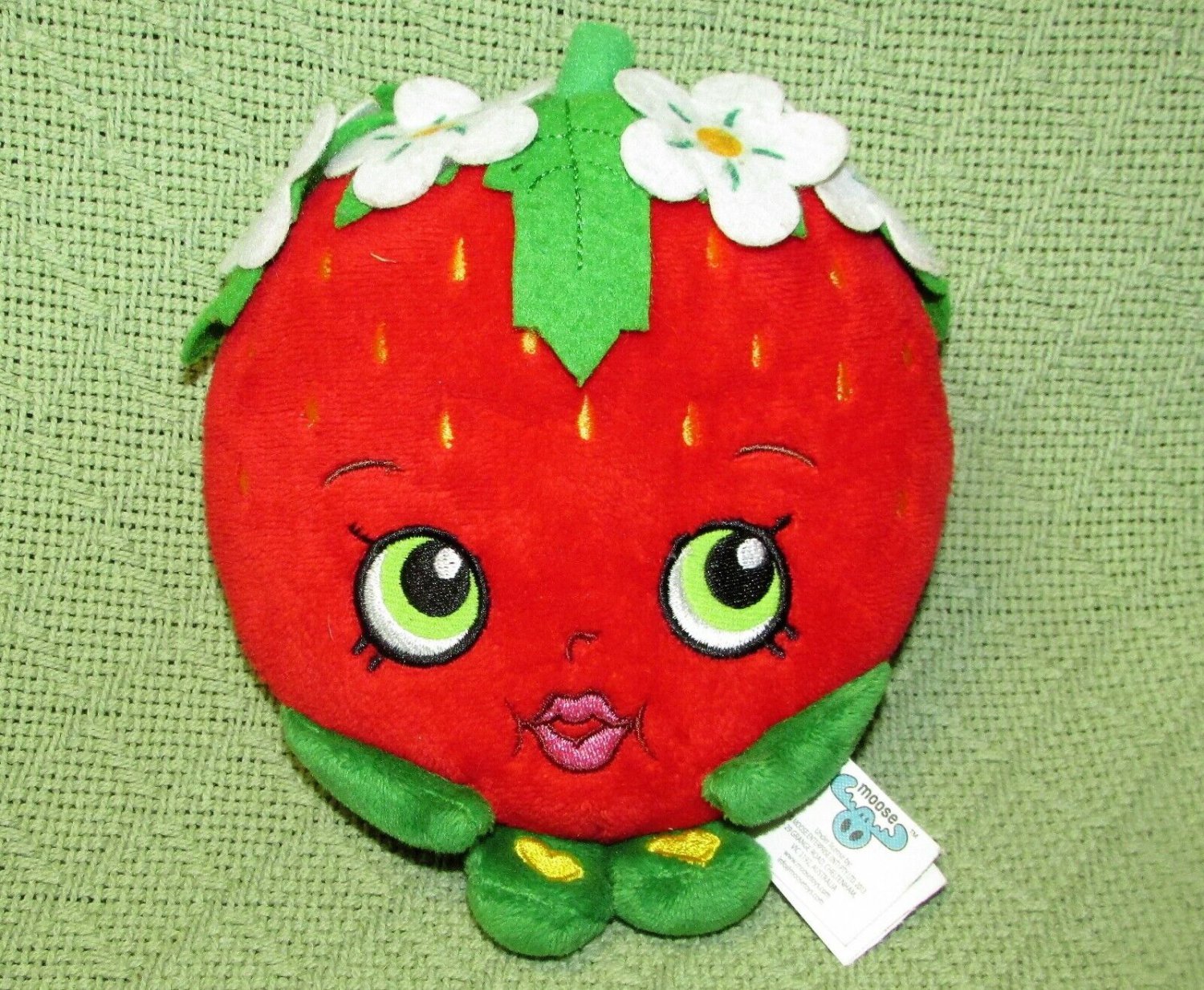 SHOPKINS STRAWBERRY KISS PLUSH STUFFED ANIMAL MOOSE FIESTA RED 6 ...