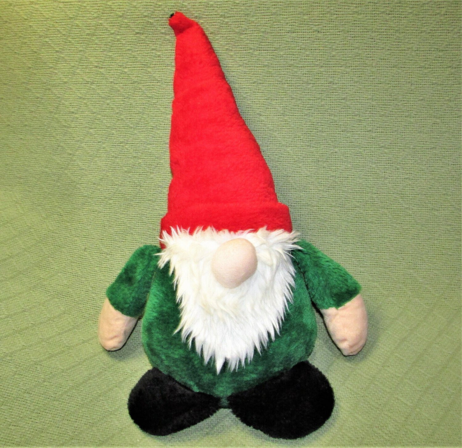 18" CHRISTMAS GNOME STUFFED ANIMAL WITH SQUEAKER CRINKLE TOUCH GREEN ...