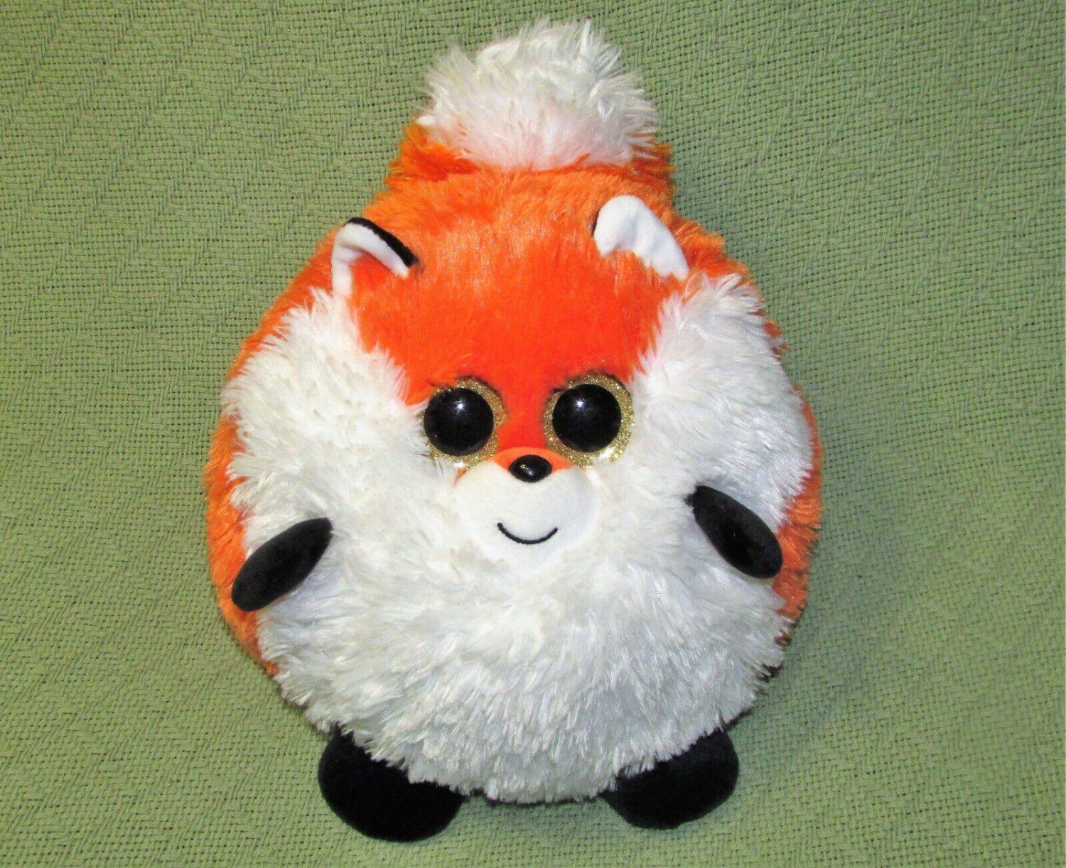 TOYS R US 9" FOX ROUND PLUSH STUFFED HARD TO FIND ANIMAL WITTY ORANGE ...