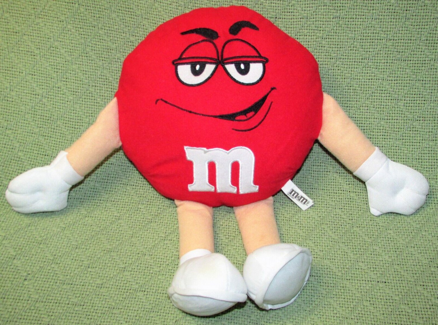 M&M GREEN 12" RED PLUSH STUFFED CHARACTER DOLL MARS SOFT WITH SIDE ...