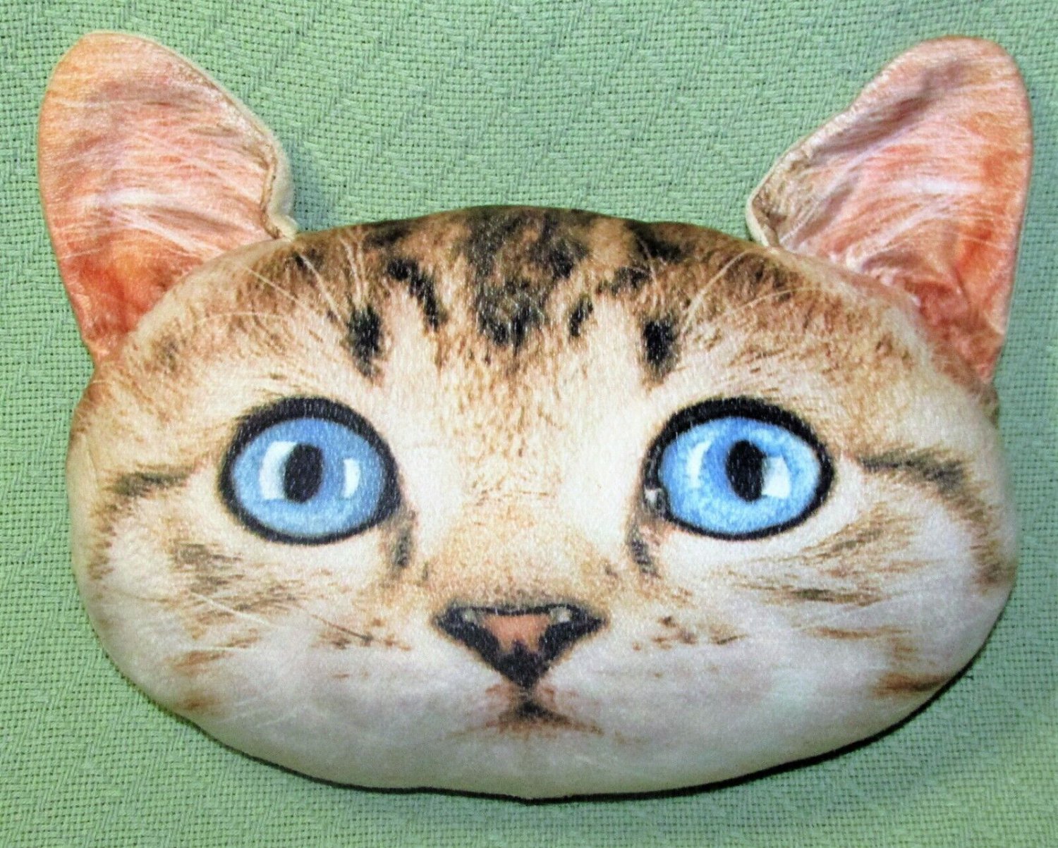 EXPRESSIONS TABBY CAT FACE PILLOW PLUSH STUFFED ANIMAL HEAD DECRATIVE THROW