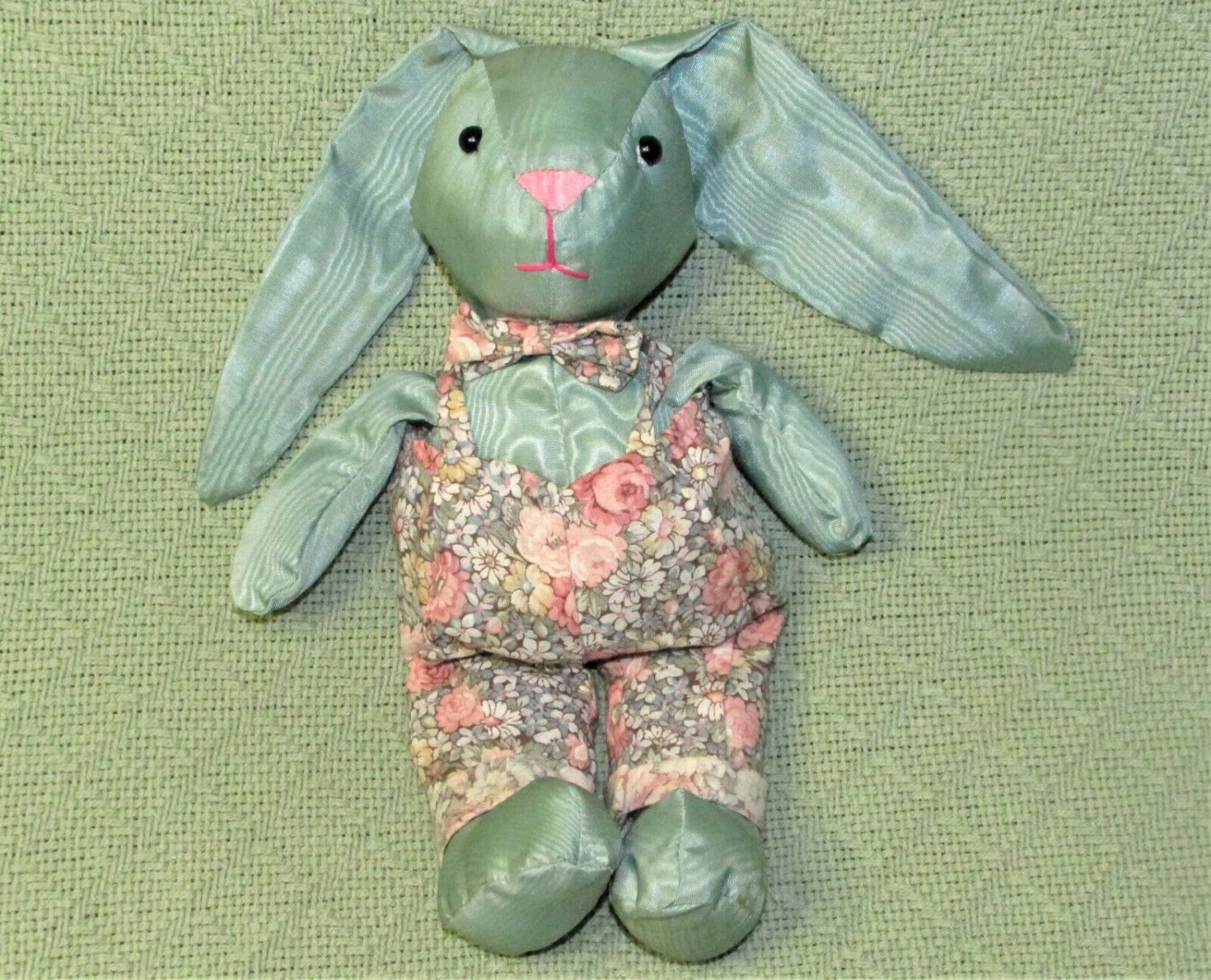 WANGS PLUSH BUNNY GREEN CLOTH EASTER RABBIT CLOTH FLORAL OVERALLS ...