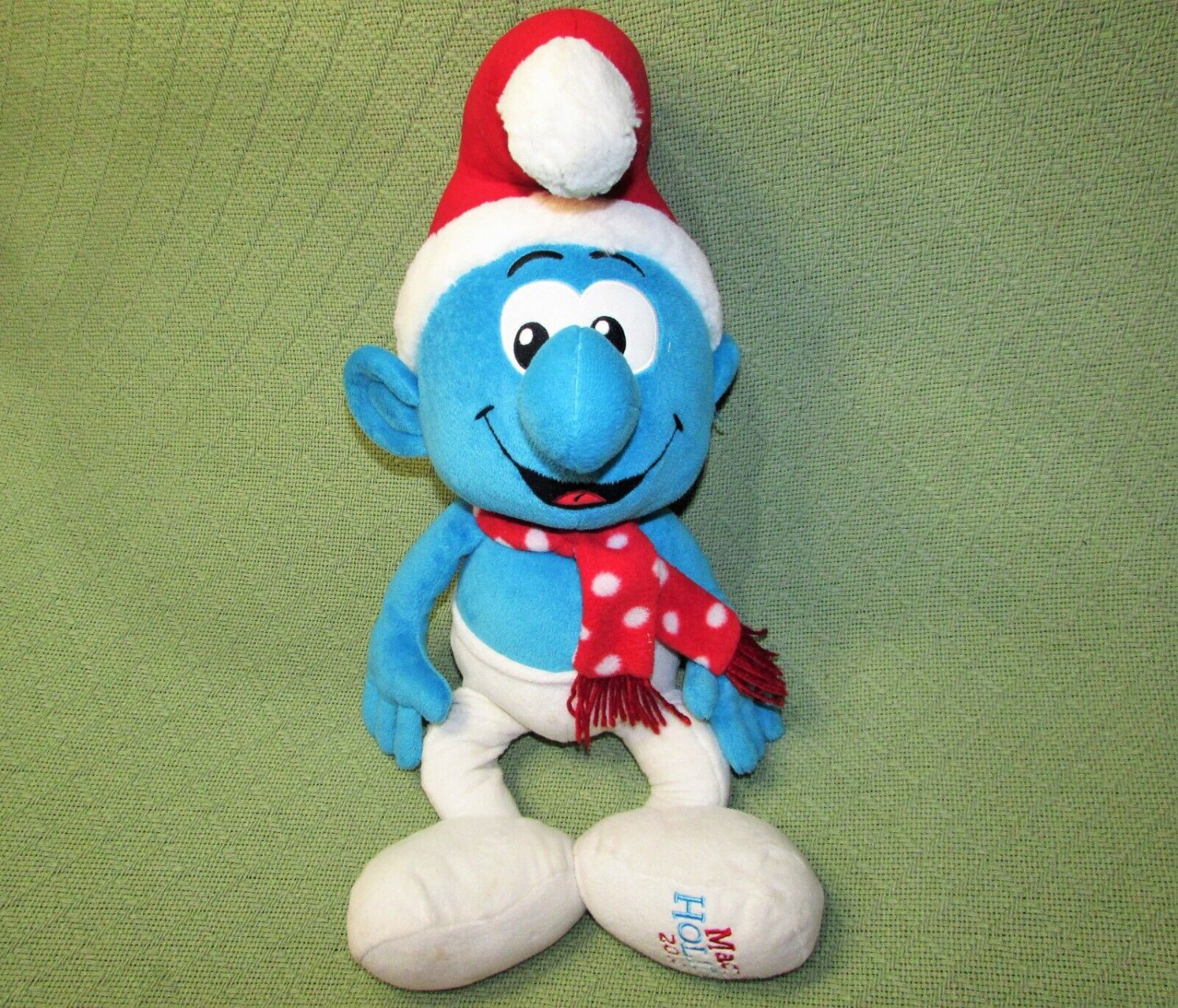 21" MACY'S 2010 HOLIDAY SMURF CHRISTMAS PLUSH STUFFED ANIMAL DOLL RED ...