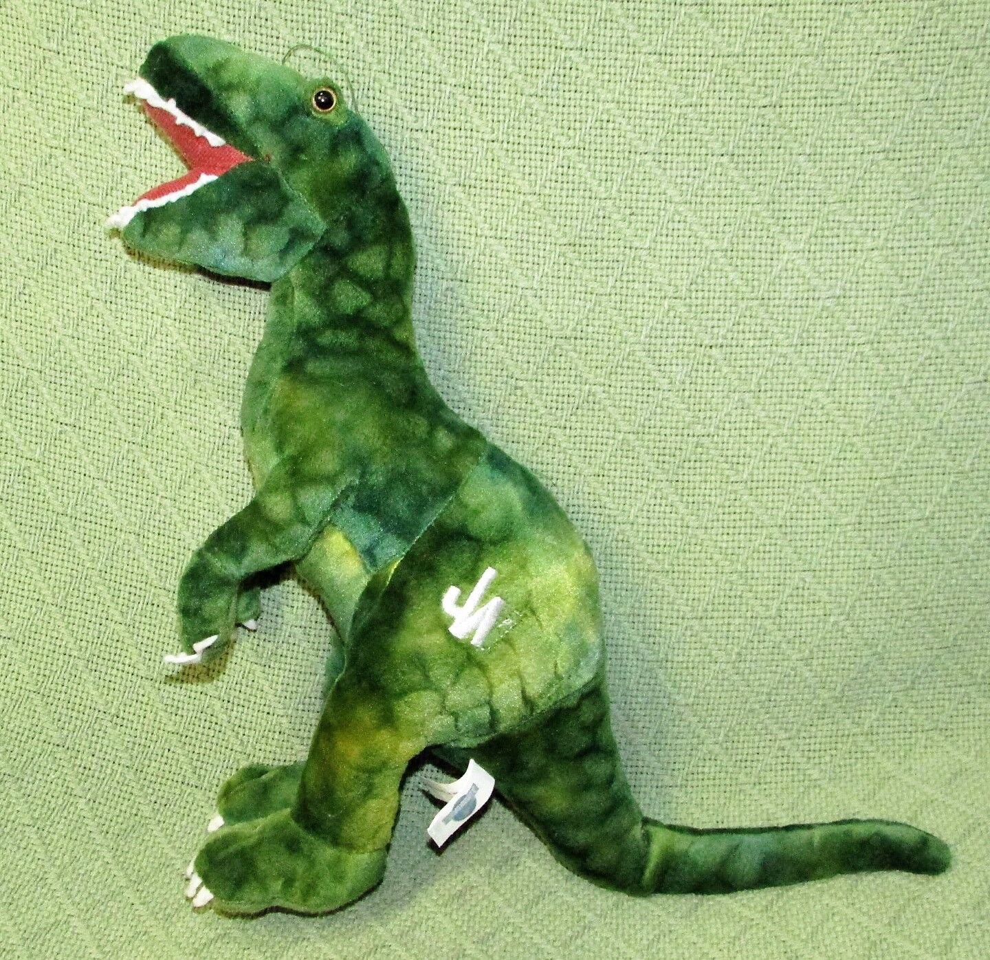 JURASSIC WORLD DINOSAURS Plush Green Raptor 11" & Blue Triceratops 8 ...