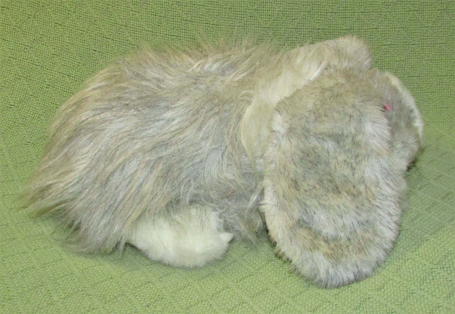 1989 FIESTA RABBIT PLUSH 14" VINTAGE GREY LONG EARED BUNNY STUFFED ...
