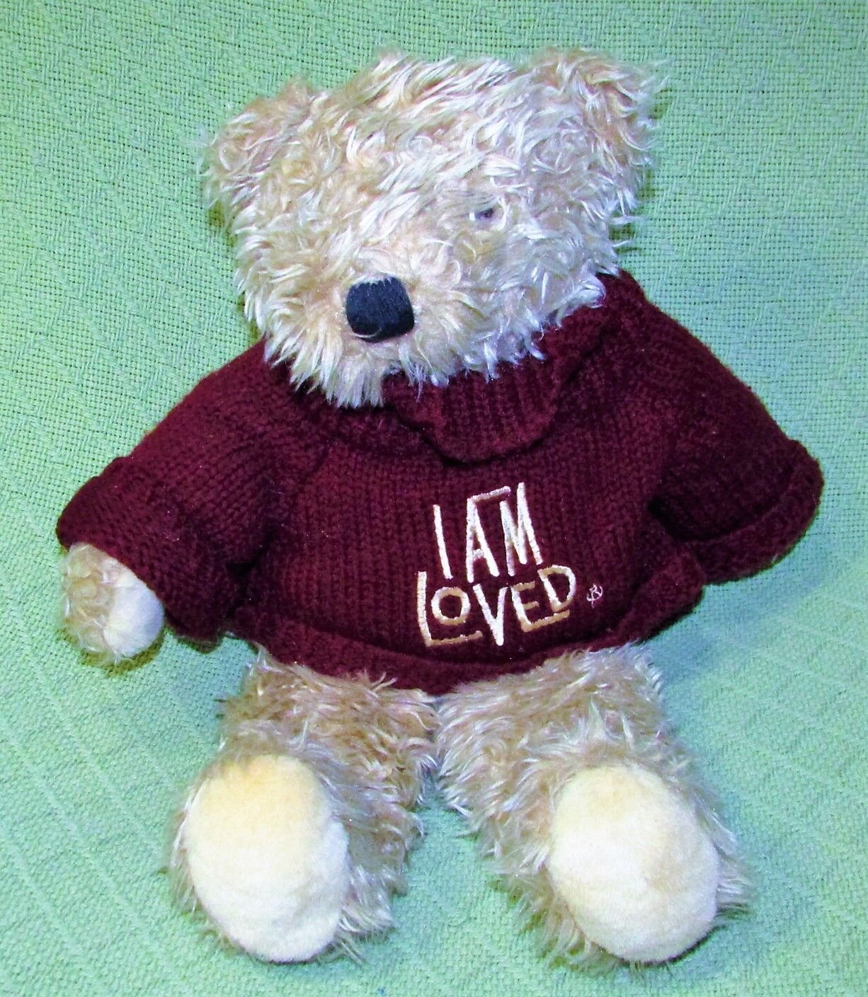 Helzberg Diamonds I AM LOVED TEDDY BEAR 15" PLUSH Tan with Burgundy ...