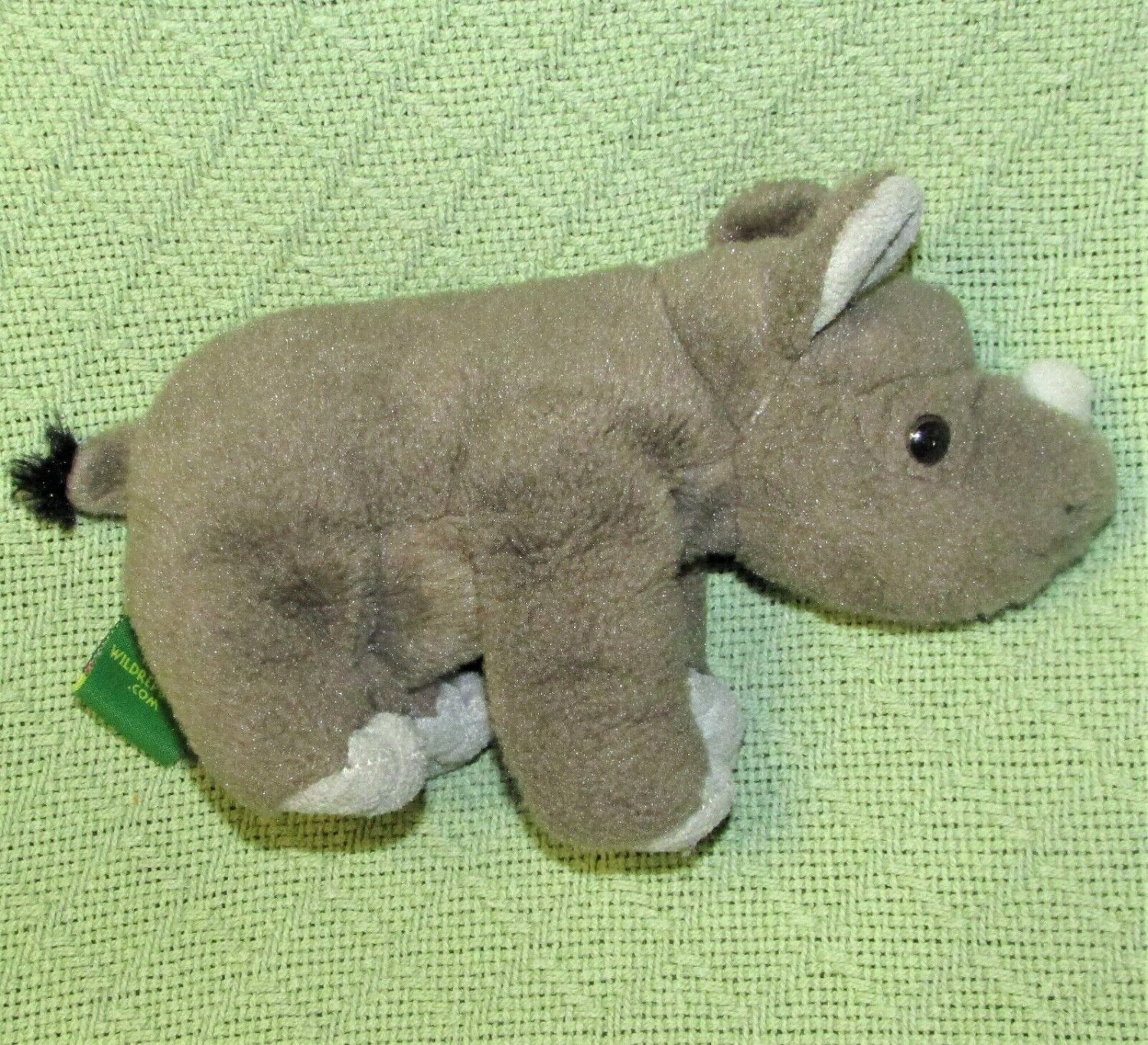 WILD REPUBLIC PLUSH RHINO BABY 8" STUFFED ANIMAL ZOO GRAY RHINOCEROUS K ...