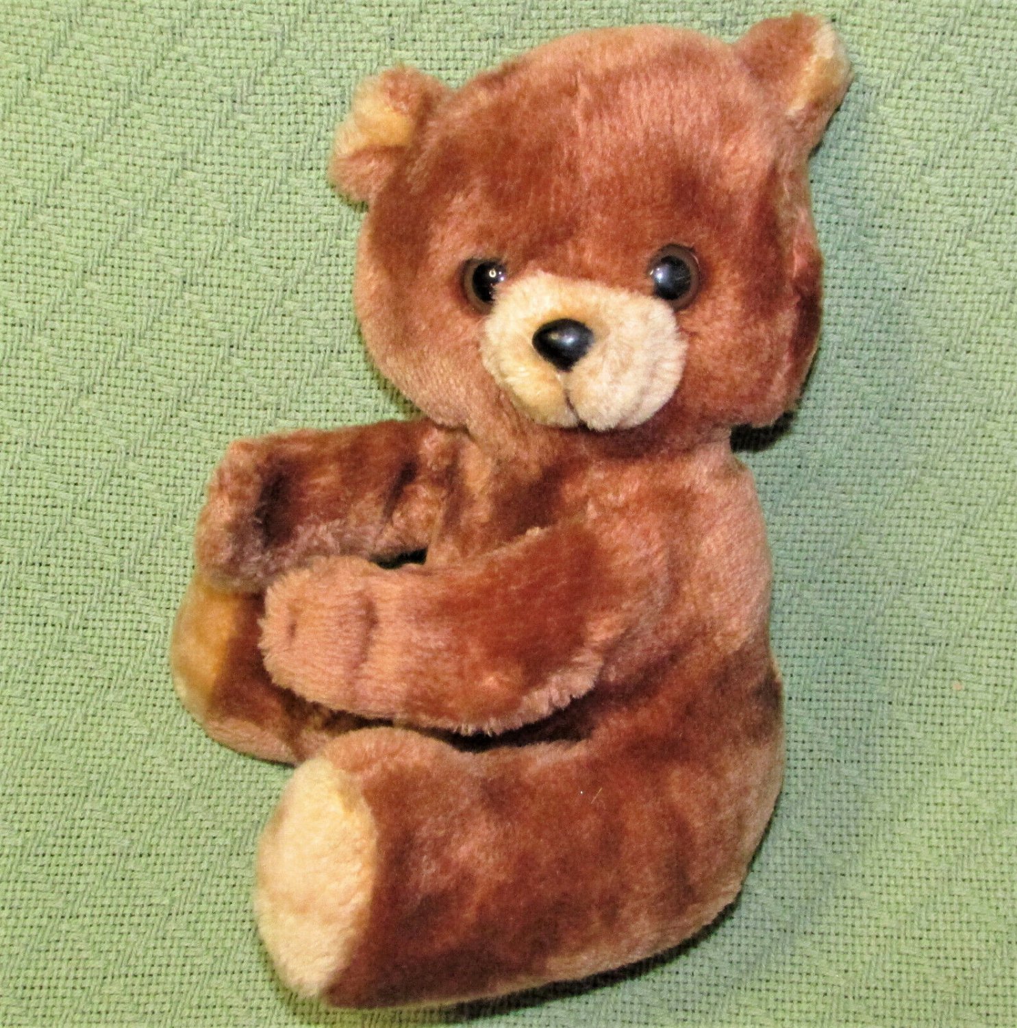10" Vintage Russ HUGGING TEDDY BEAR Plush Stuffed Animal Brown Tan ...