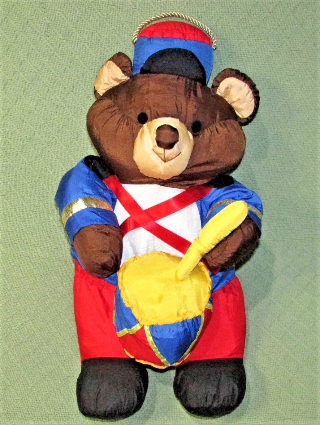 17" NYLON DRUMMER BEAR Plush International Silver Stuffed Animal Teddy ...