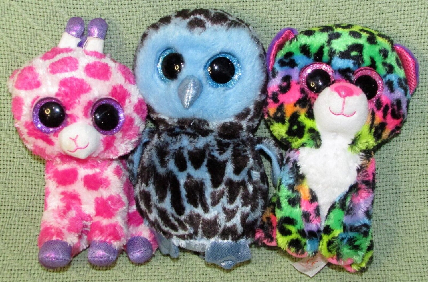 TY BEANIE BOOS 6" TWIGS PINK GIRAFFE YAGO BLUE OWL DOTTY RAINBOW ...