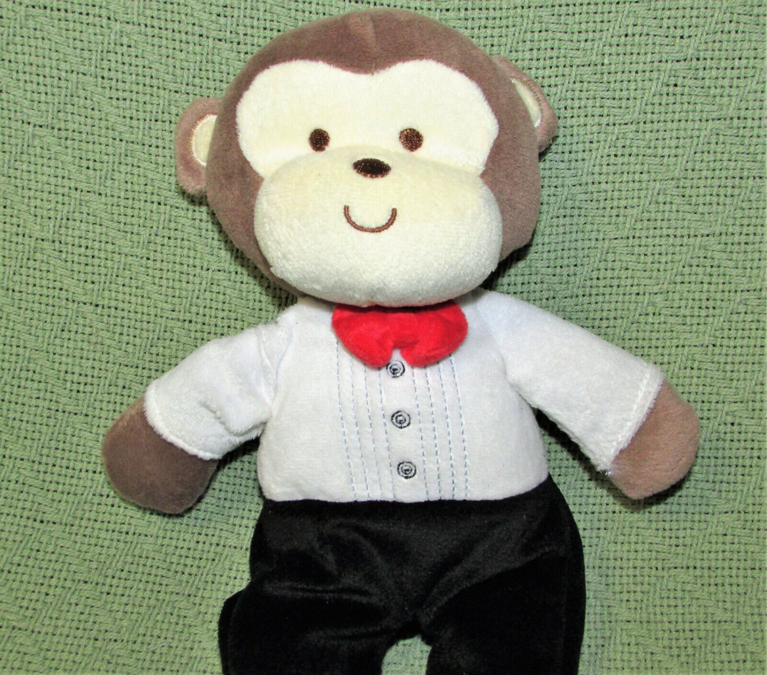 BABY GEAR TUXEDO MONKEY PLUSH HTF RED BOW TIE BLACK PANTS SHOES 12 ...
