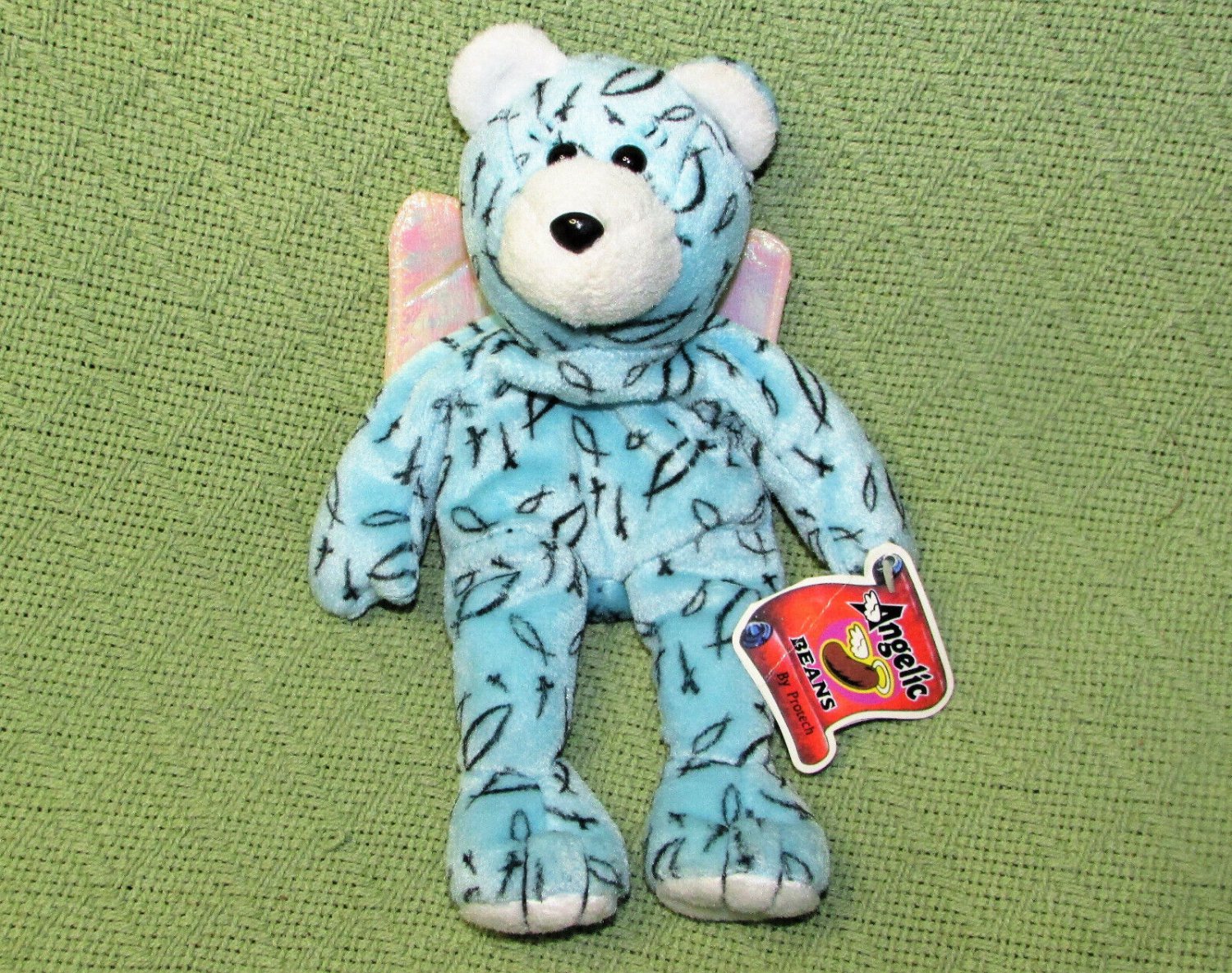 PROTECH ANGELIC BEANS ANGEL TEDDY YADAH HEBREW THANKS WITH HANG TAG ...