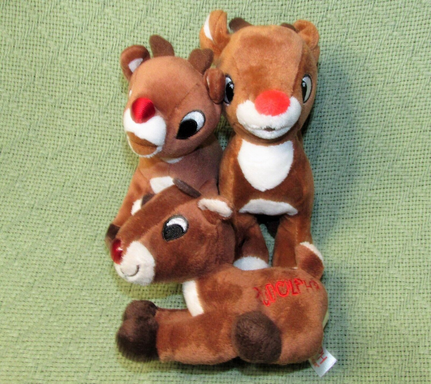 RUDOLPH THE RED NOSED REINDEER MINI PLUSH STUFFED ANIMAL LOT LIGHT UP ...