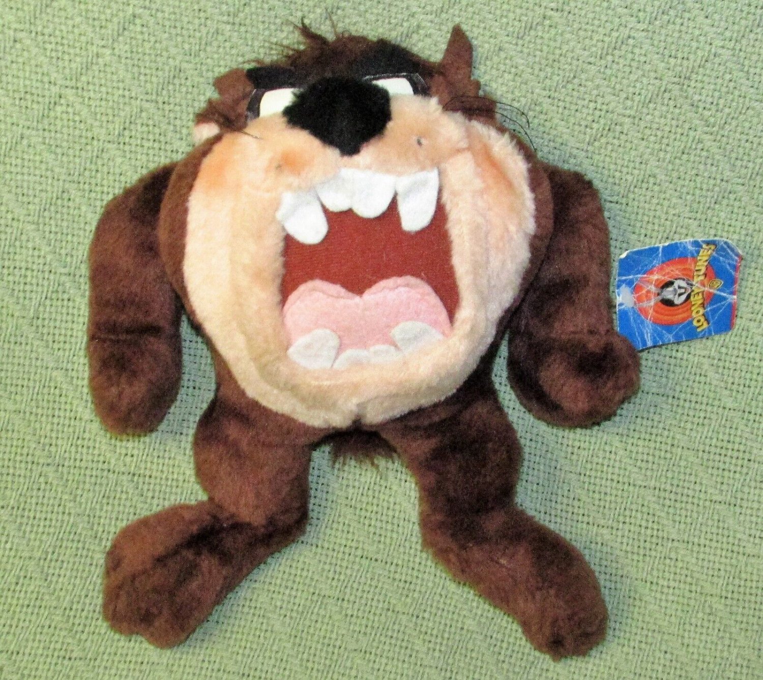 1997 VINTAGE LOONEY TUNES TAZ PLUSH 10" STUFFED ANIMAL w/HANG TAG BROWN ...