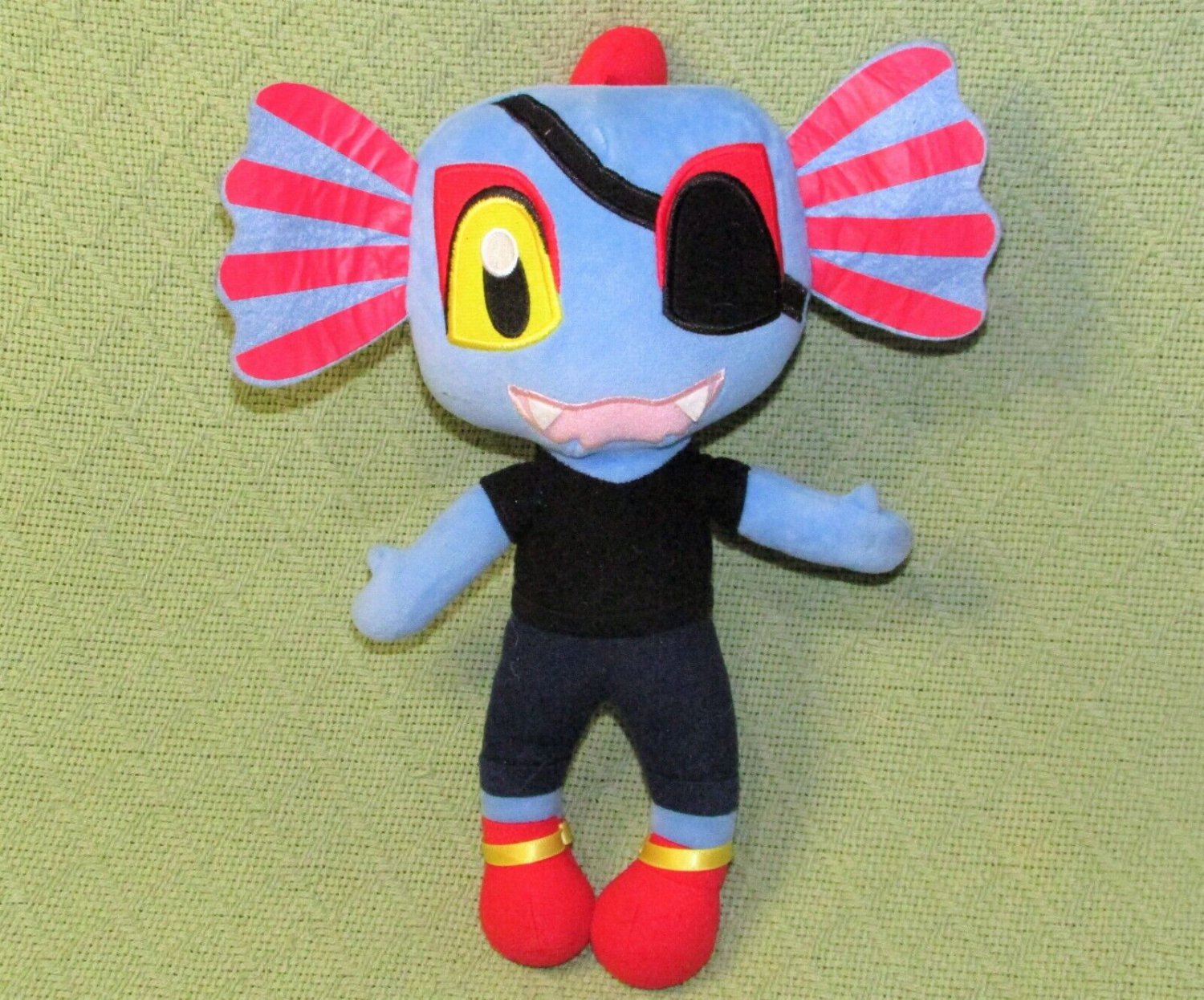 12" UNDERTALE UNDYNE PLUSH STUFFED CHARACTER ANIMAL BLUE WITH EYE PATCH TOY