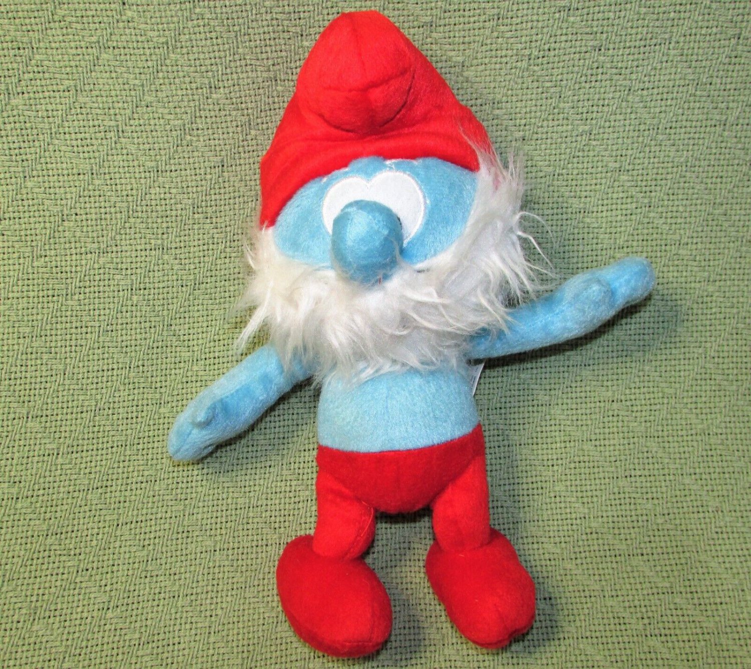 11" PAPA SMURF PEYO 2013 PLUSH STUFFED ANIMAL CHARACTER DOLL RED BLUE ...