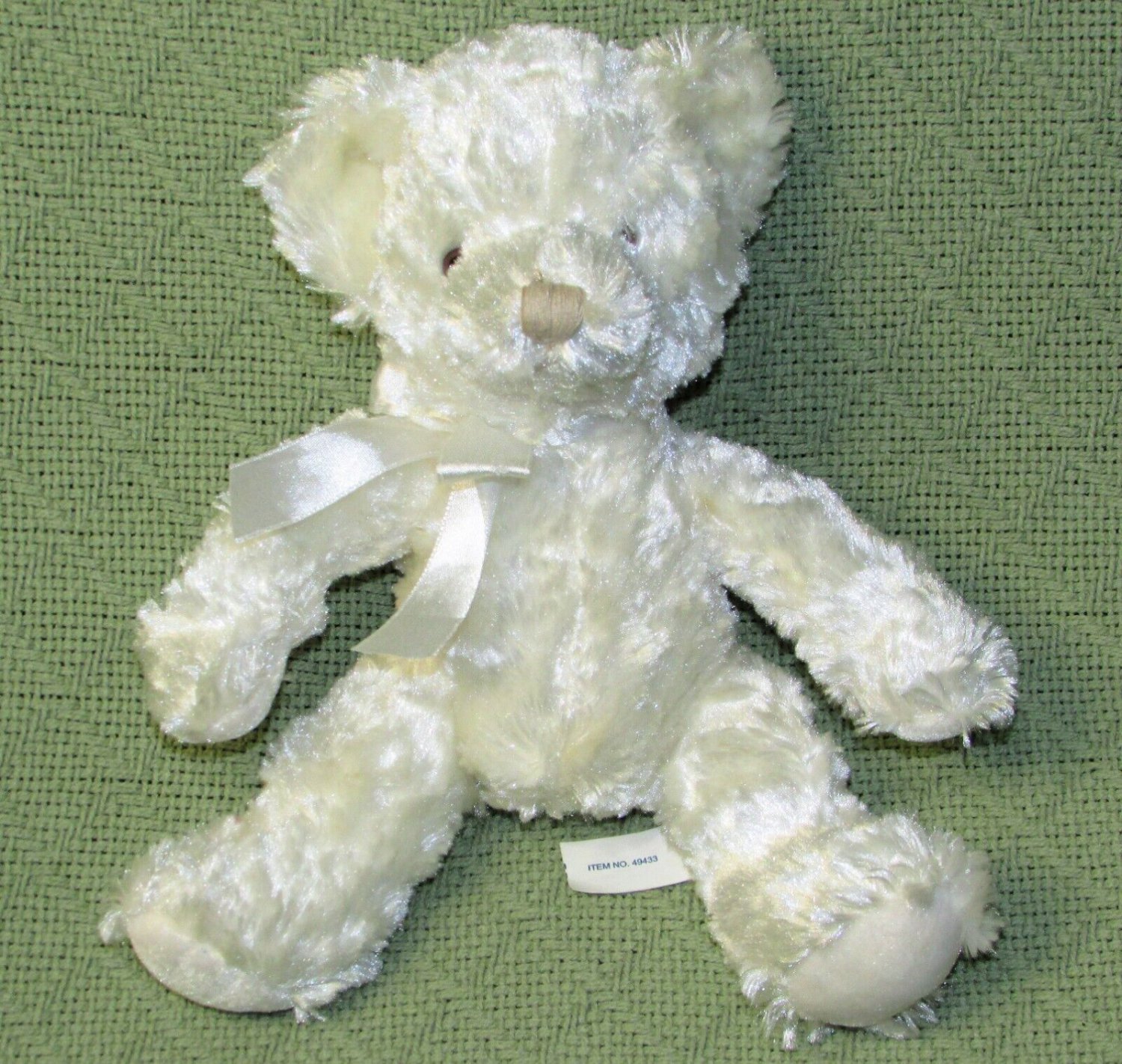 APPLAUSE WHIT TEDDY BEAR PLUSH STUFFED ANIMAL 6" SITTING DOWN ITEM ...