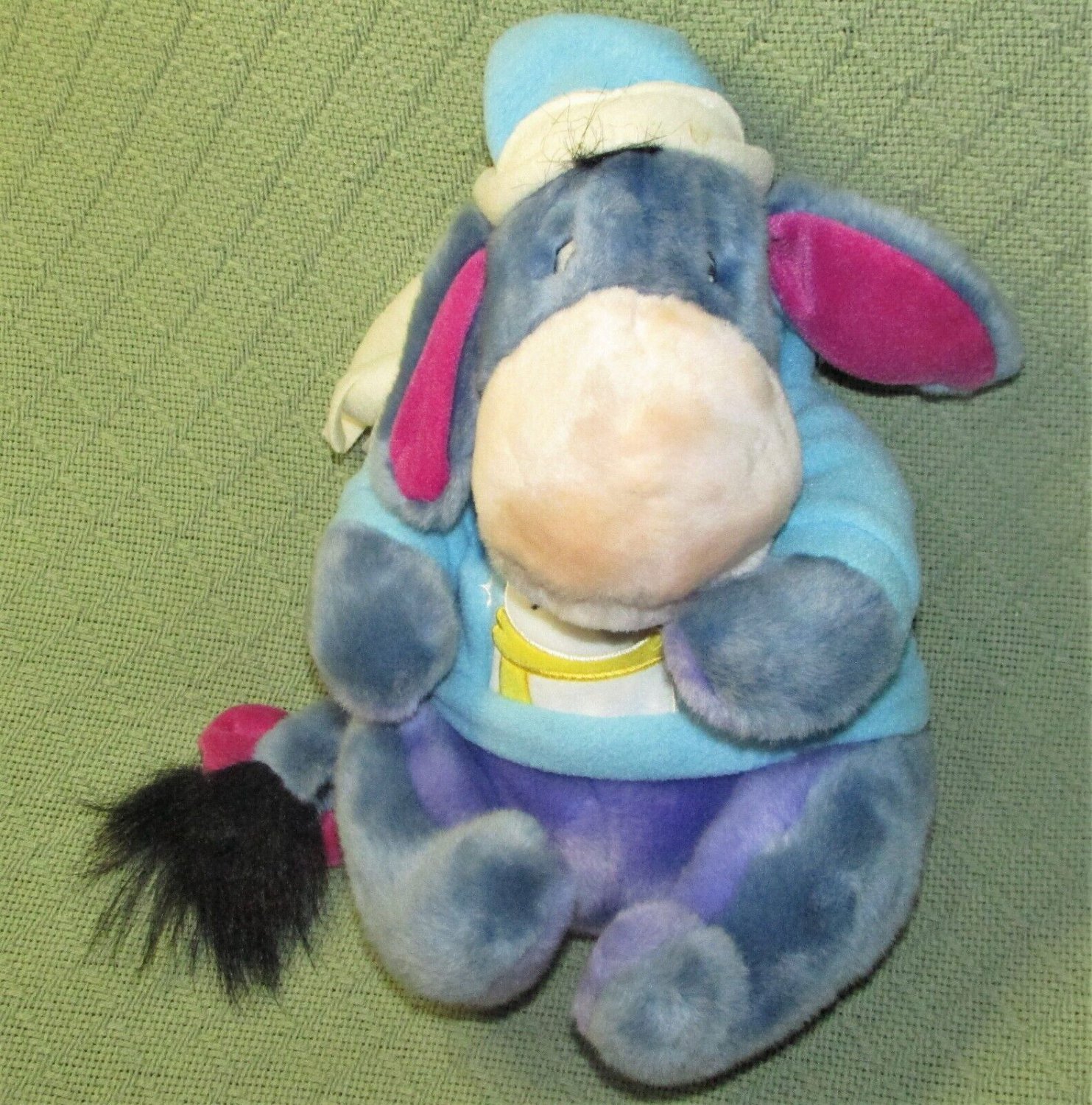 WINTER EEYORE PLUSH 12" DISNEY BLUE SNOWMAN SWEATER HAT WHITE SCARF ...