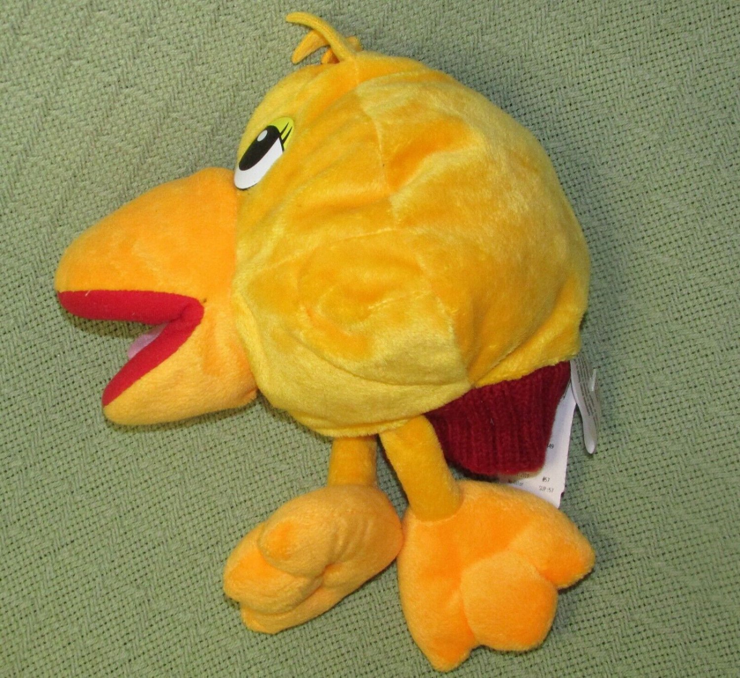 ANICO HAND PUPPET YELLOW DUCK PLUSH STUFFED ANIMAL 10" FULL BODY RED ...