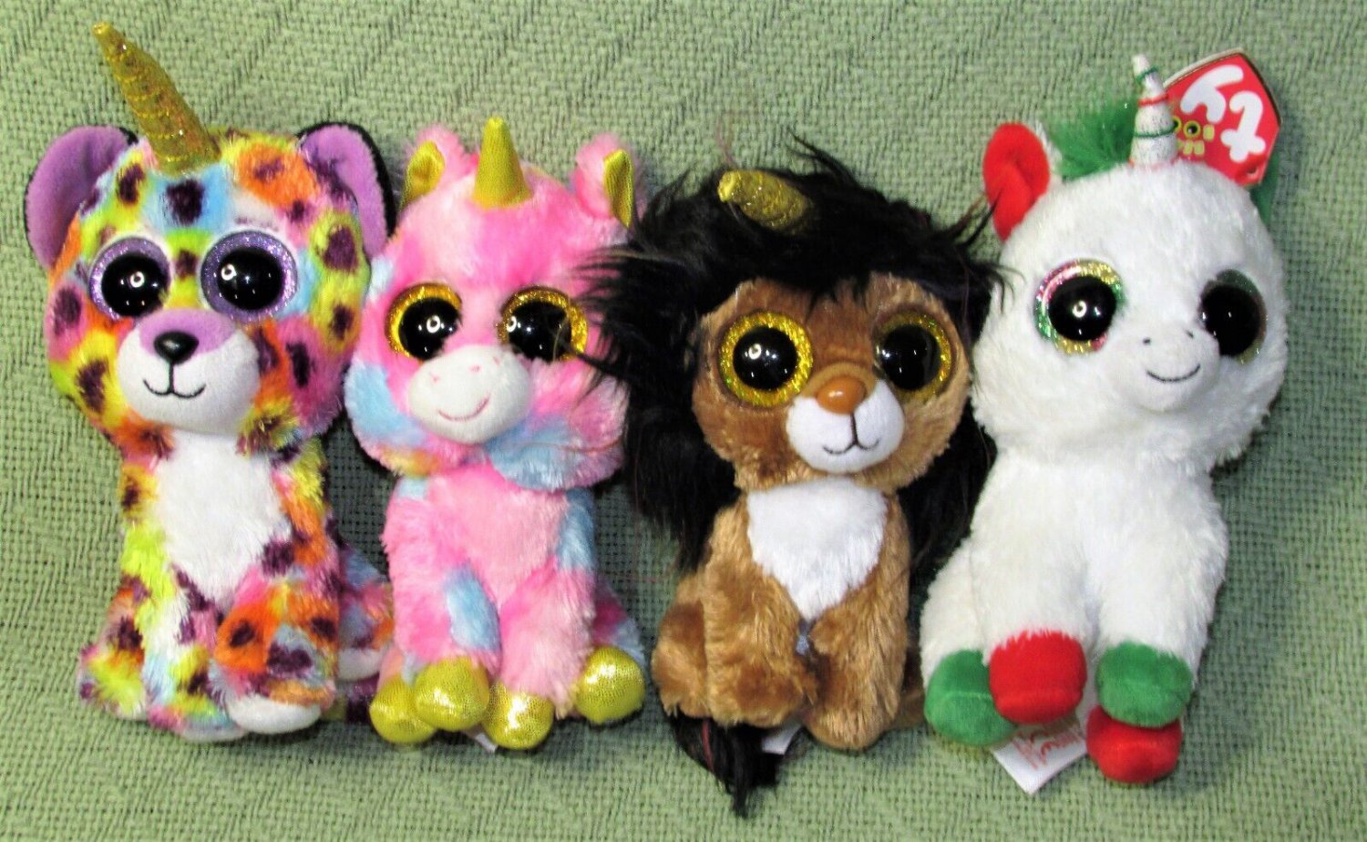 TY BEANIE BOOS UNICORN LOT CANDY CANE RAMSEY FANTASIA GISELLE 6 ...