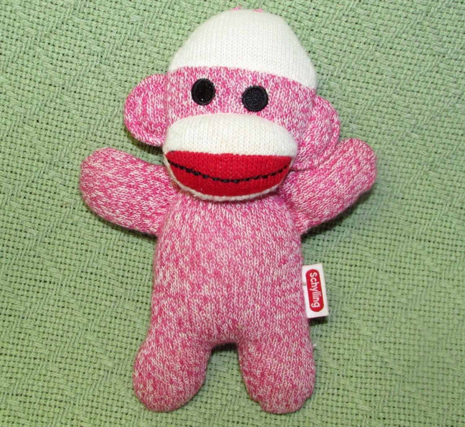 SCHYLLING 7" SOCK MONKEY RED PLUSH STUFFED ANIMAL CHARACTER TOY 2009 ...