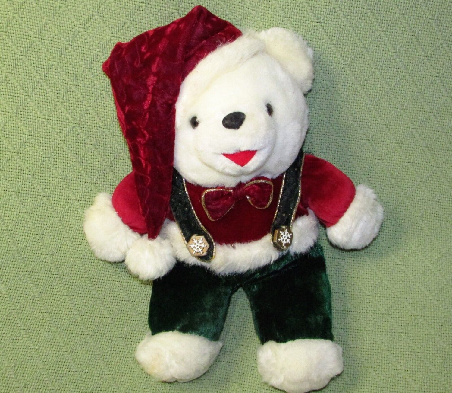 2002 SNOWFLAKE FRIENDS 14" TEDDY BEAR BOY CHRISTMAS PLUSH STUFFED ...