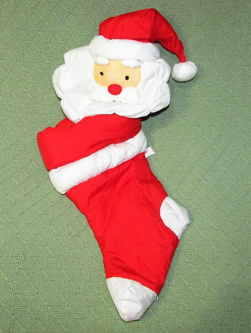 20" RUSS NYLON SANTA STOCKING PLUSH CHRISTMAS VINTAGE STUFFED RED WHITE ...