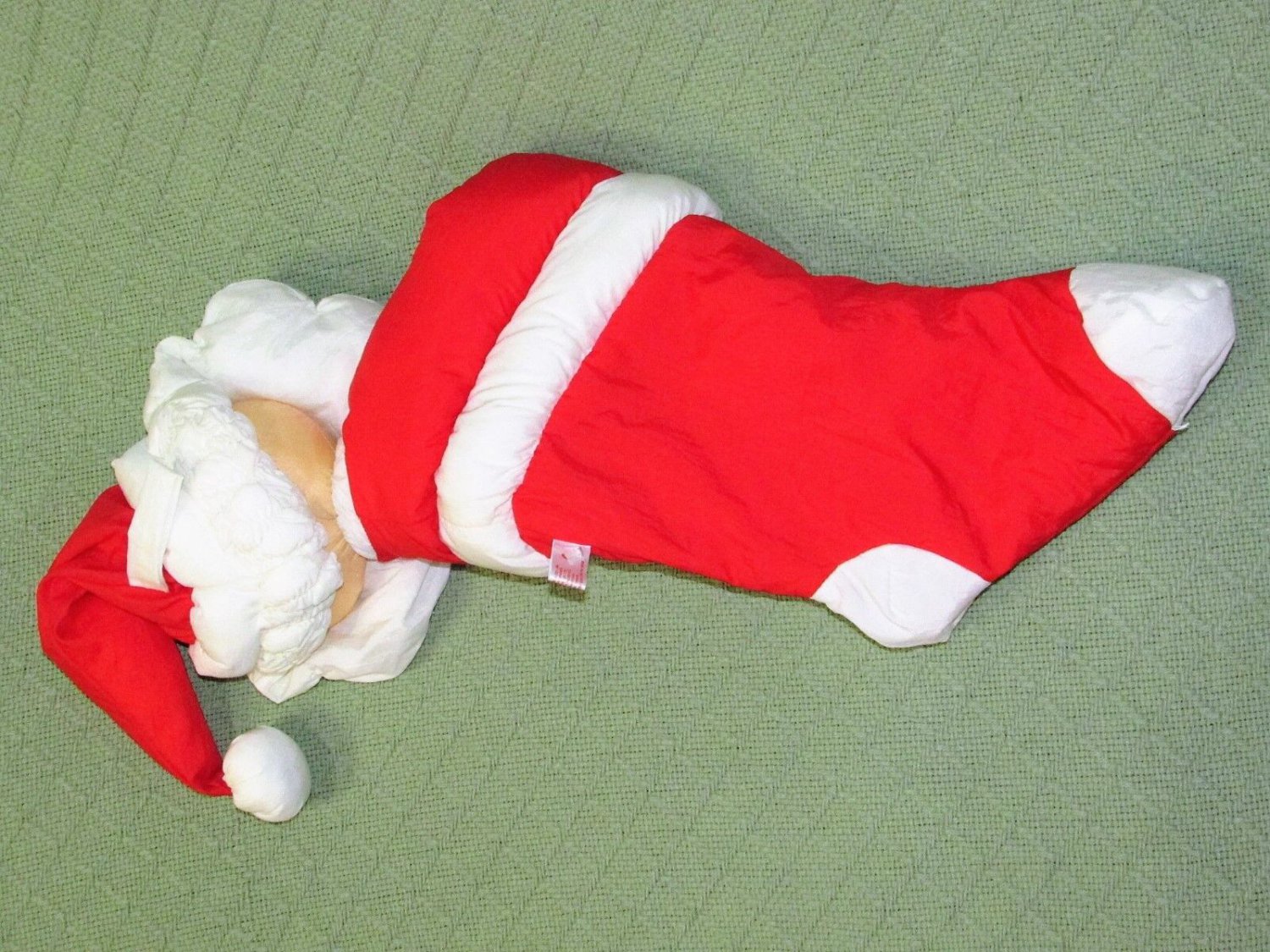 20" RUSS NYLON SANTA STOCKING PLUSH CHRISTMAS VINTAGE STUFFED RED WHITE ...