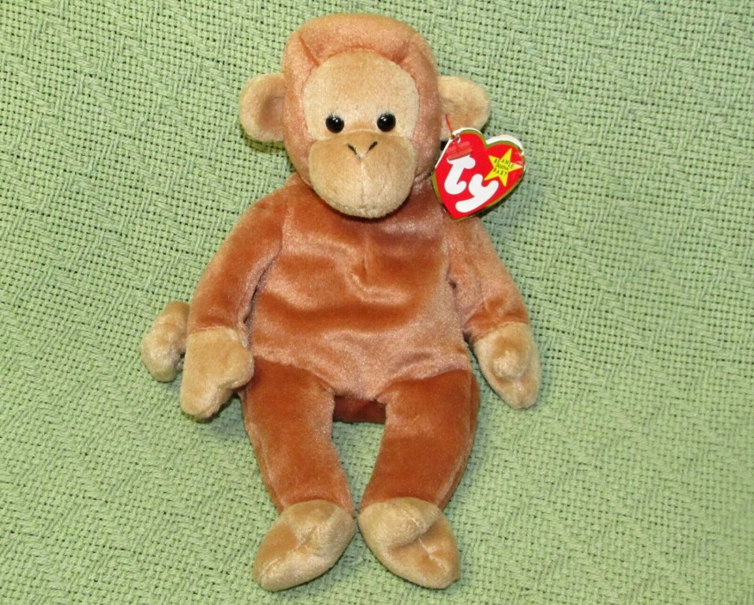 TY BEANIE BABIES BONGO CHIMP VINTAGE 1995 PLUSH STUFFED MONKEY WITH ...