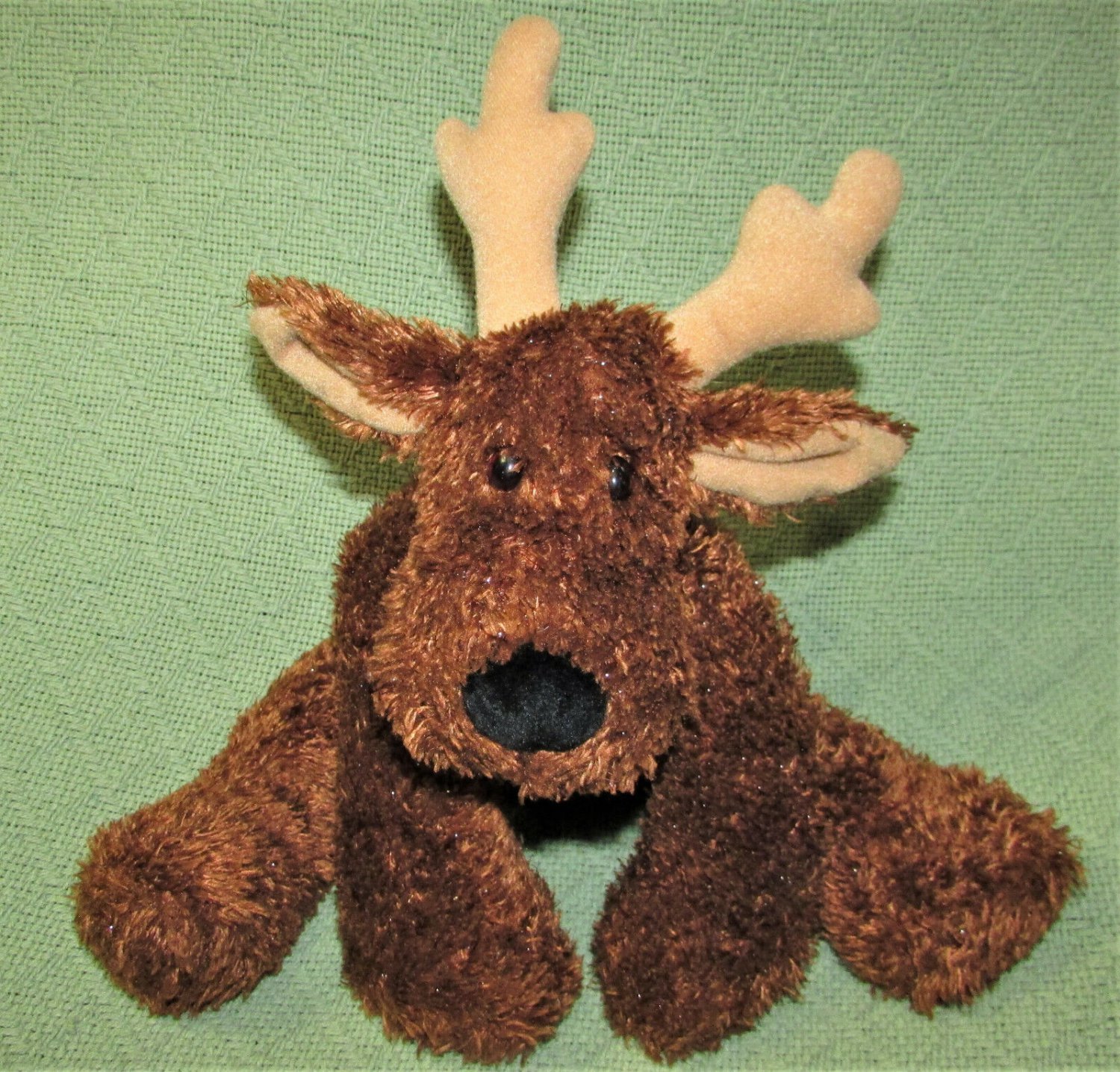 10" HALLMARK RODNEY REINDEER STUFFED ANIMAL SPARKLY BROWN CHRISTMAS ...
