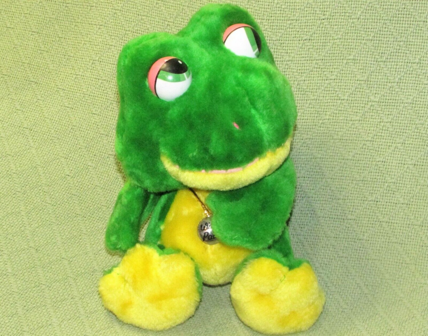VINTAGE MIGHTY STAR FROG WILLY PAD 10" PLUSH STUFFED ANIMAL GREEN 10 ...