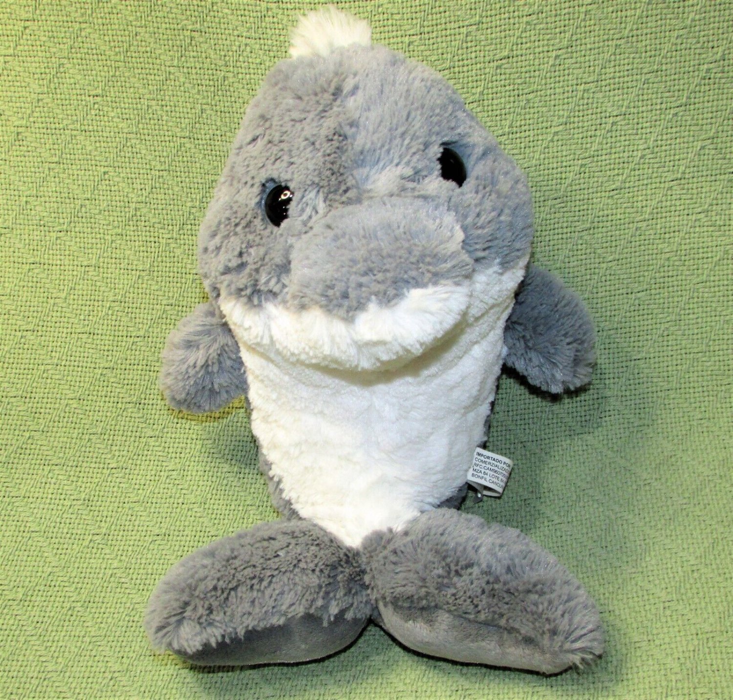 AURORA TADDLE TOES BABY DOLPHIN STUFFED ANIMAL PLUSH GREY WHITE 10 ...