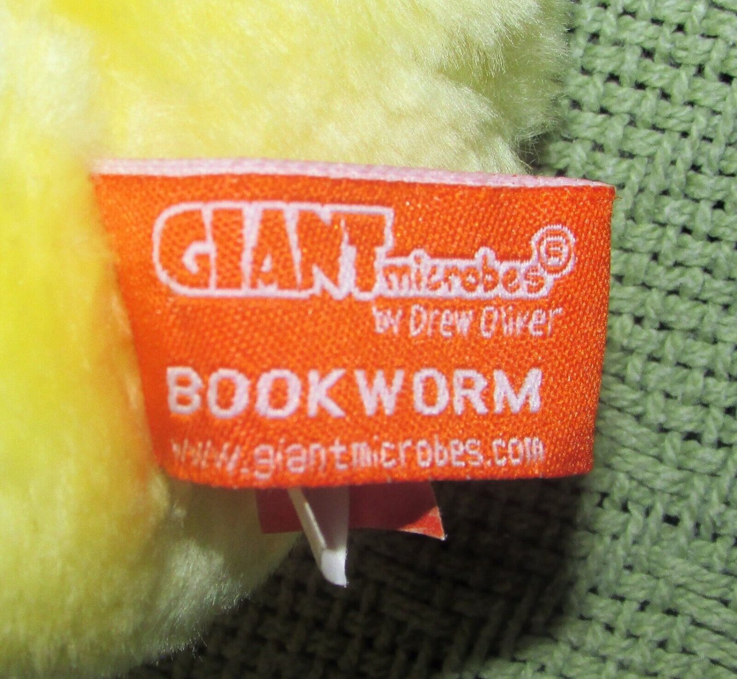 GIANT MICROBES BOOKWORM PLUSH BY DREW OLIVER 7" YELLOW STUFFED INSECT ...