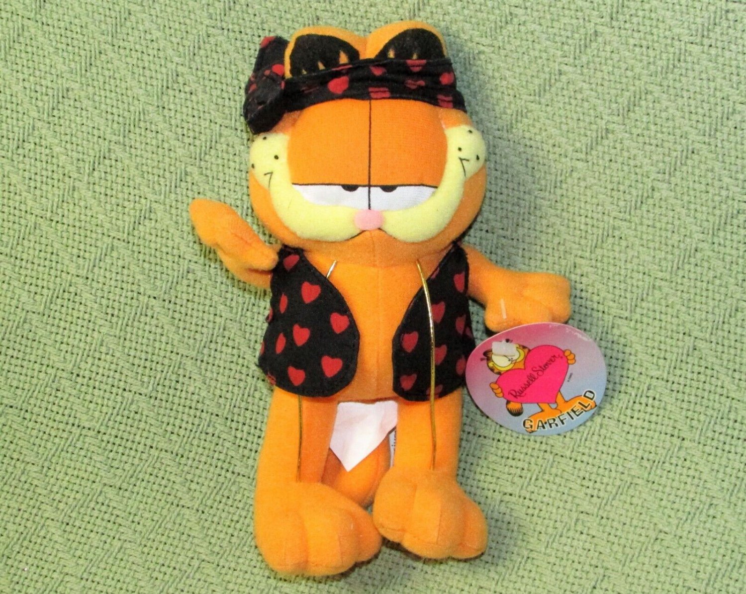 RUSSEL STOVER GARFIELD PLUSH WITH HANG TAG BLACK VEST BANDANA RED ...