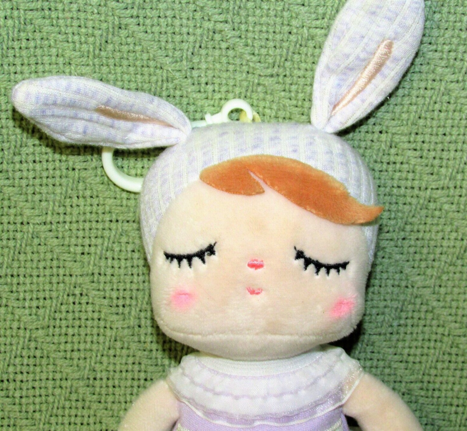 10" METOO ANGELA BUNNY CLIP ON PLUSH STUFFED ANIMAL RABBIT TEAPOT APRON ...