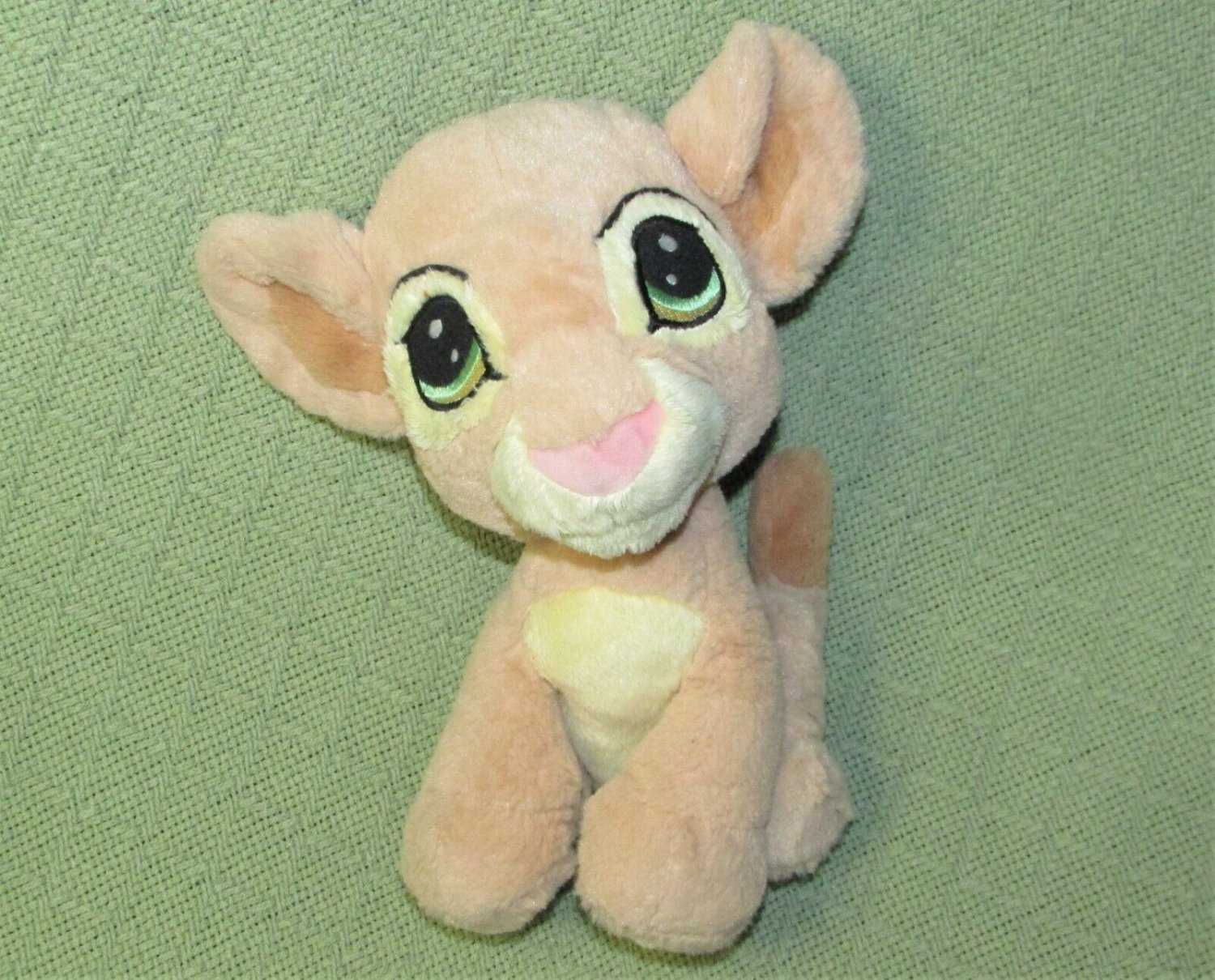 DISNEY LION KING NALA CUB PLUSH STUFFED ANIMAL 9" SITTING GREEN EYES ...
